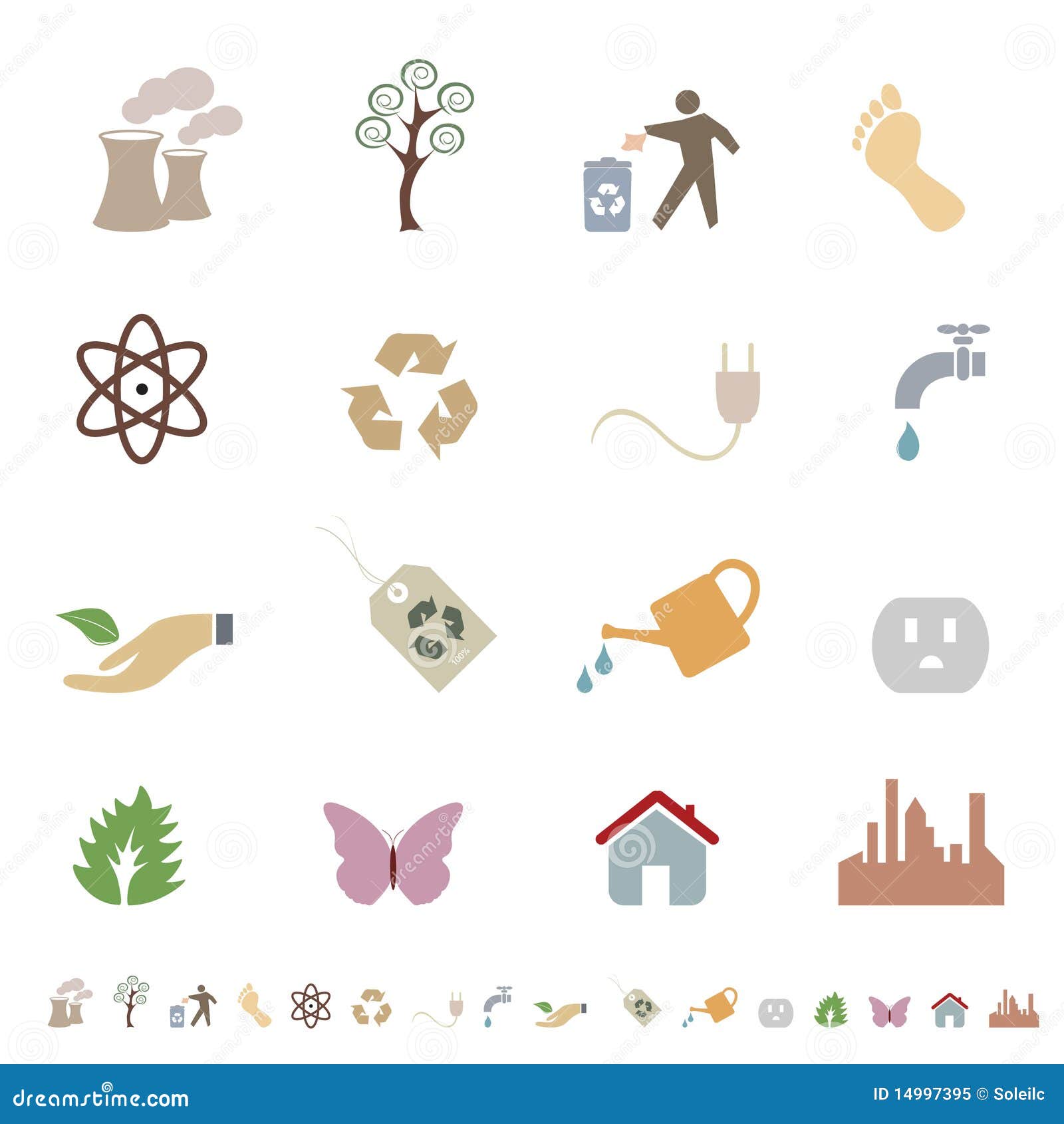 Clean Environment and Eco Symbols Stock Vector - Illustration of atom ...