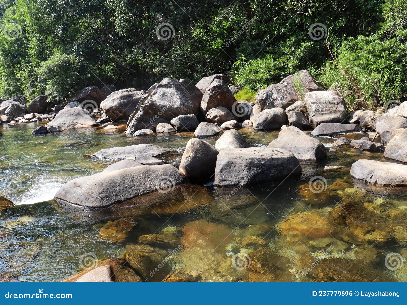 Clean Flowing Water in the River Big Stones Stock Photo - Image of ...