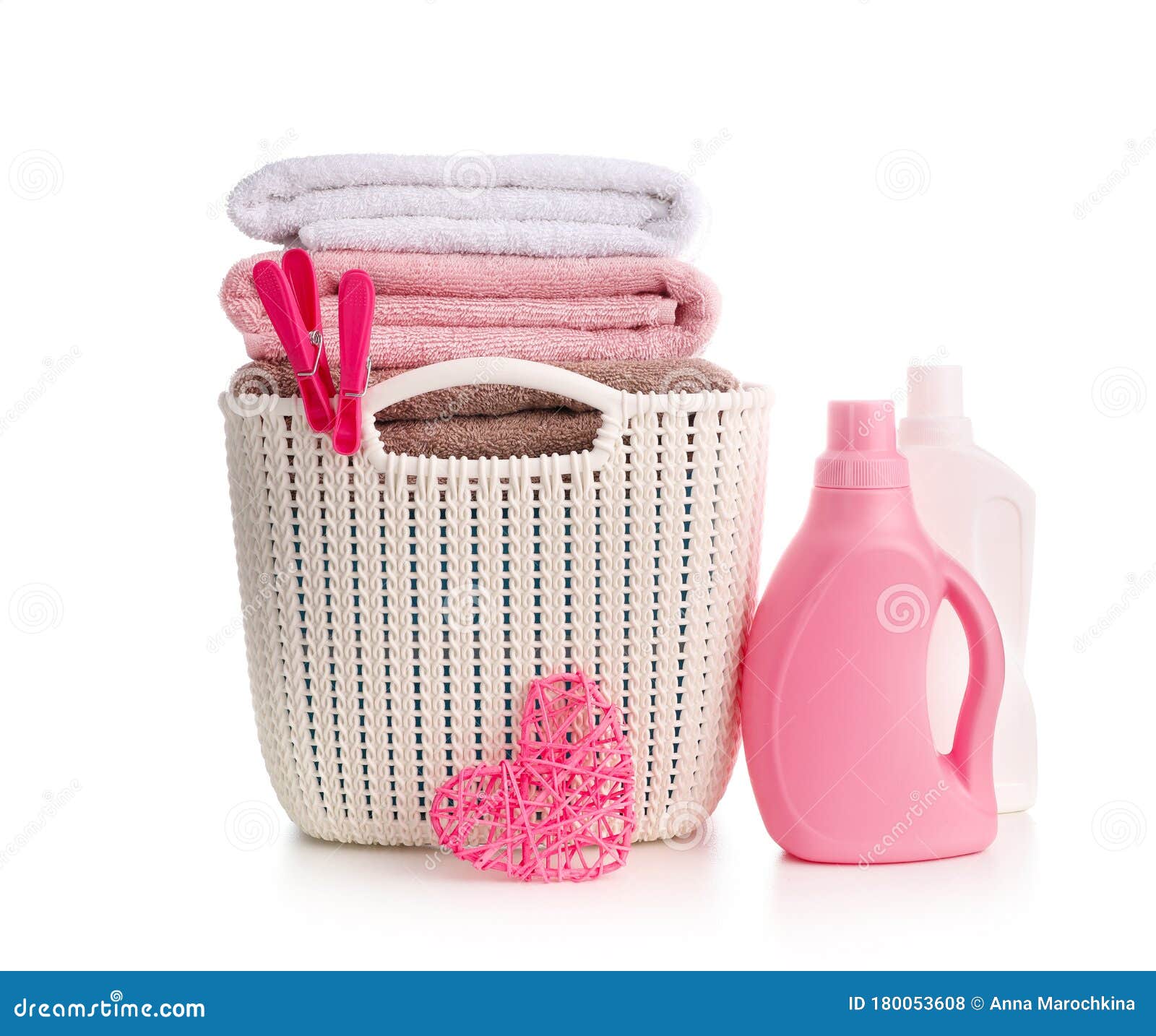 Clean and Fresh Laundry on White Background Stock Photo - Image of ...