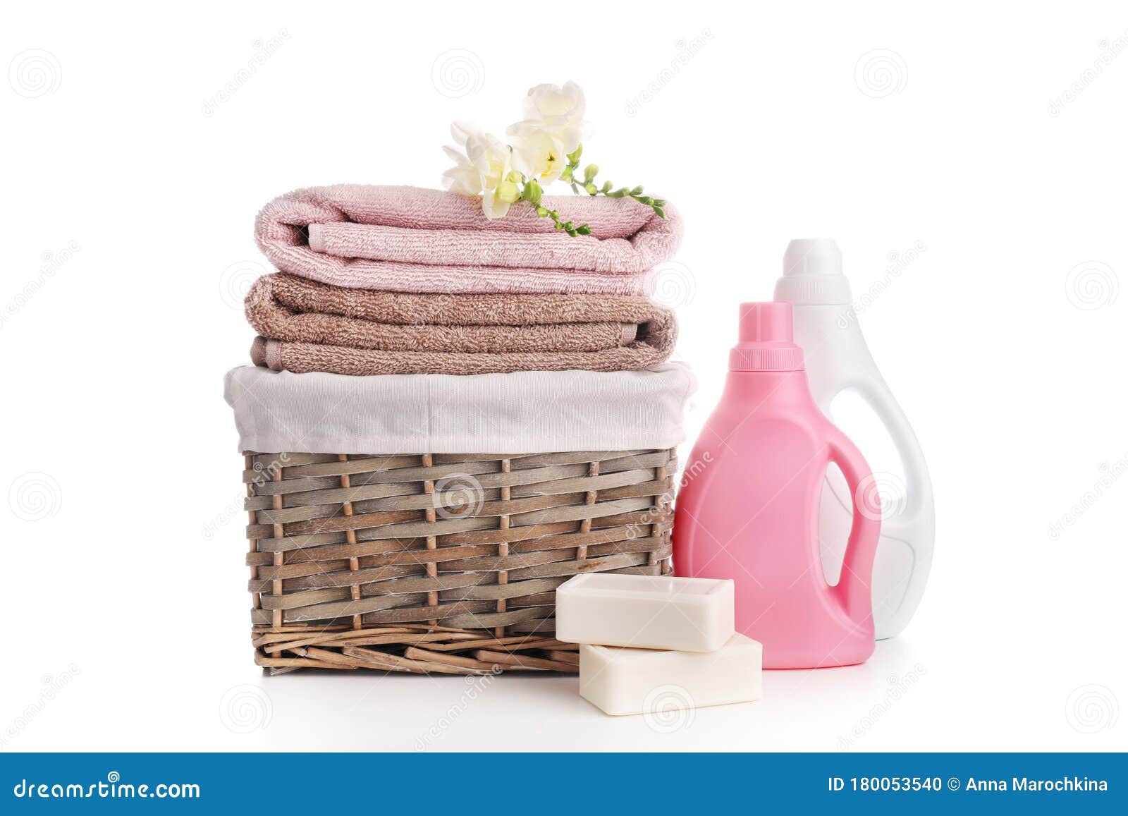 Clean and Fresh Laundry on White Background Stock Photo - Image of ...