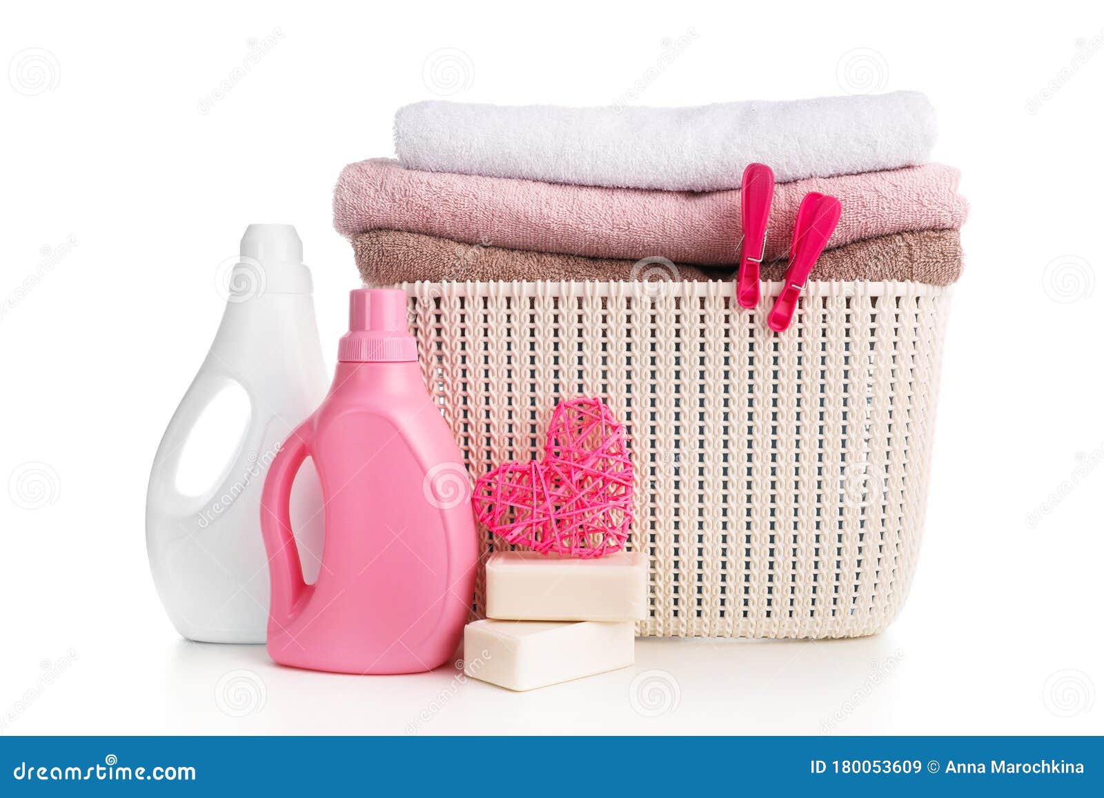 Clean and Fresh Laundry on White Background Stock Image - Image of ...