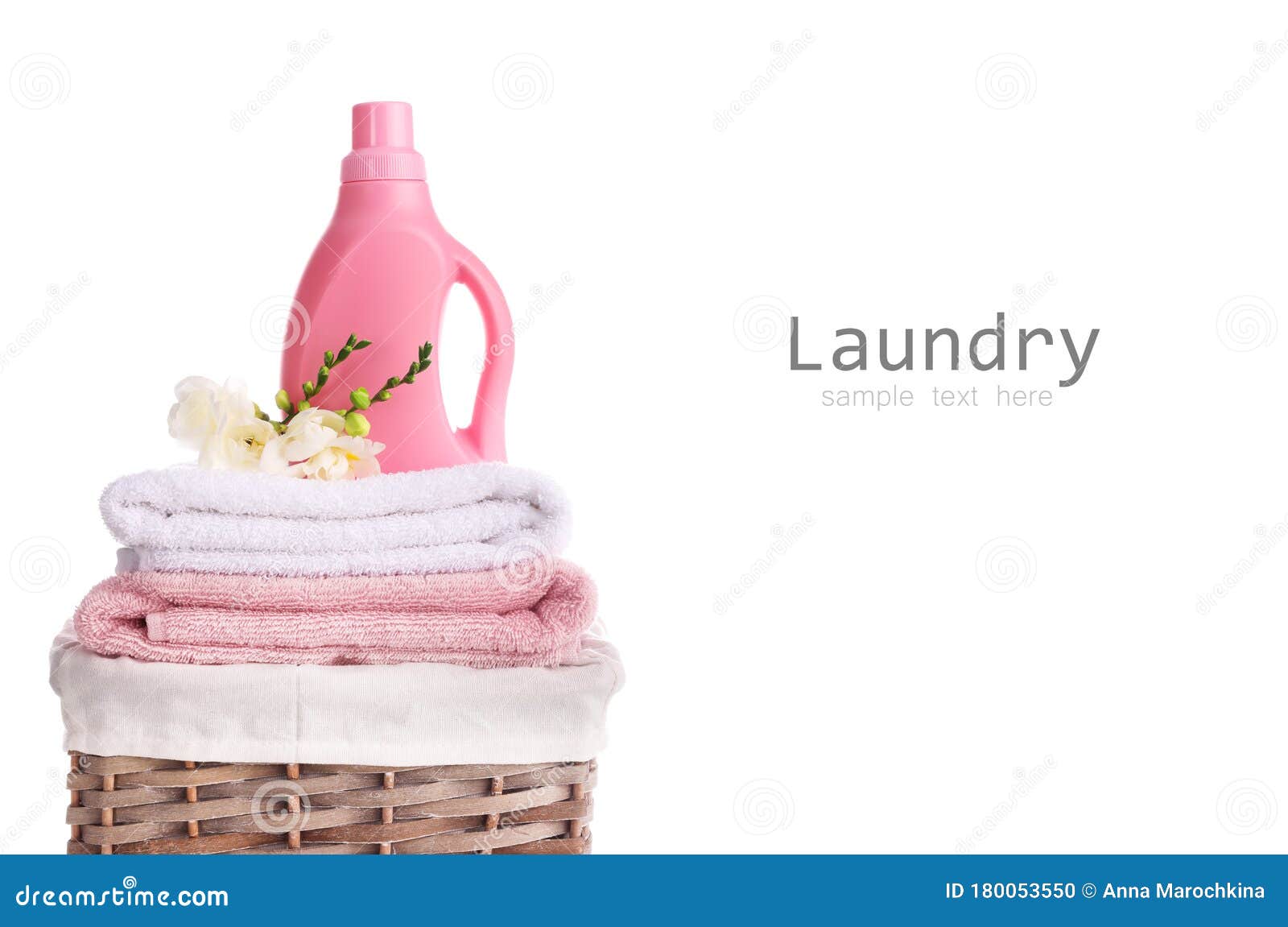 Clean and Fresh Laundry on White Background Stock Photo - Image of ...