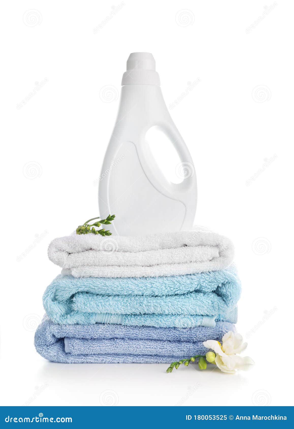 Clean and Fresh Laundry on White Background Stock Image - Image of ...