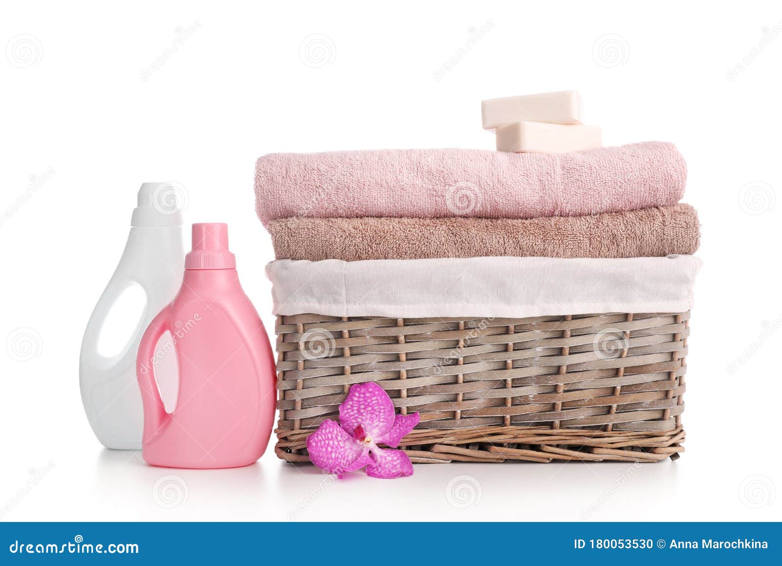 Clean and Fresh Laundry on White Background Stock Photo - Image of ...