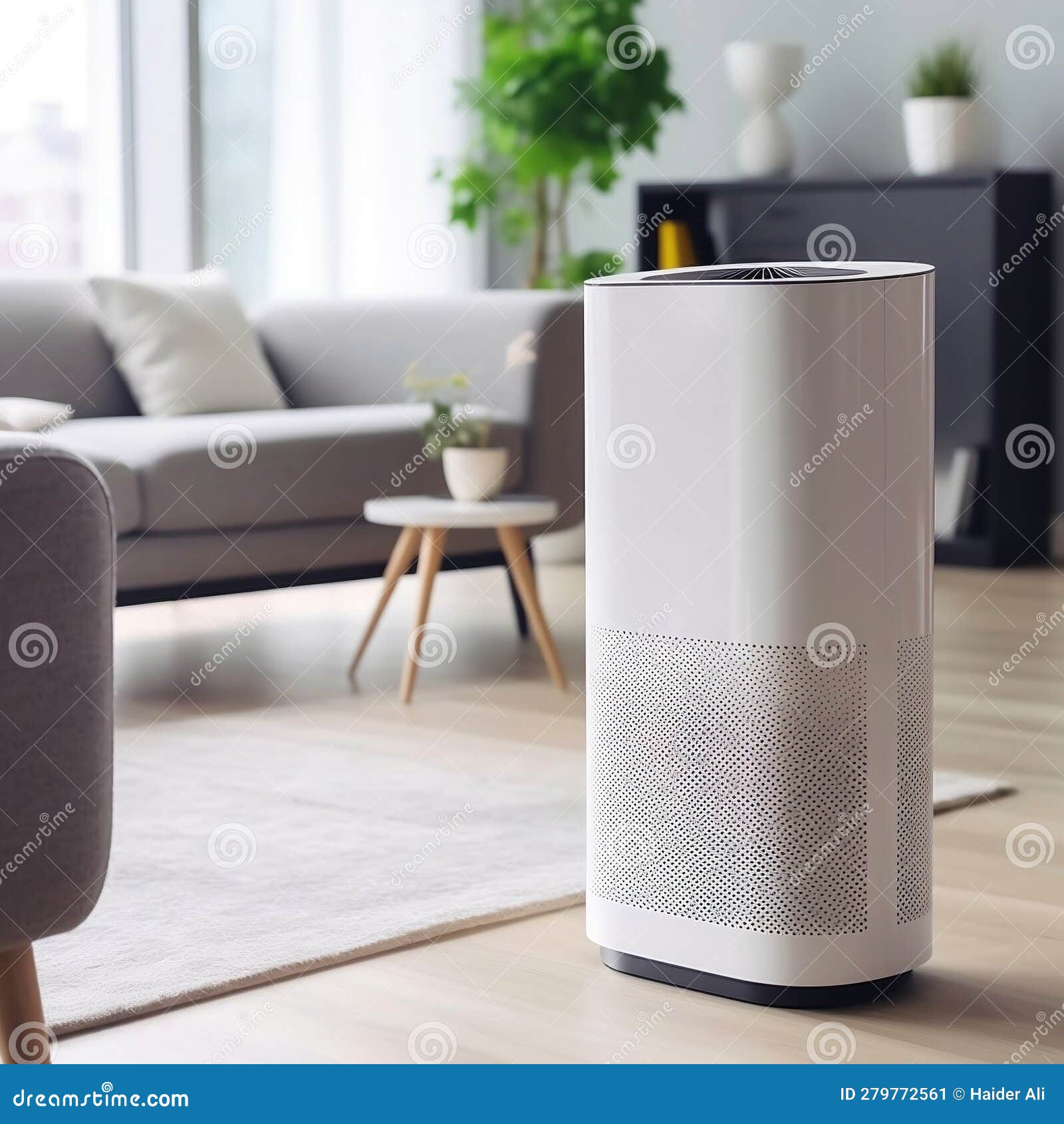 Clean and Fresh White Workplace Room with Air Purifier and Filter ...