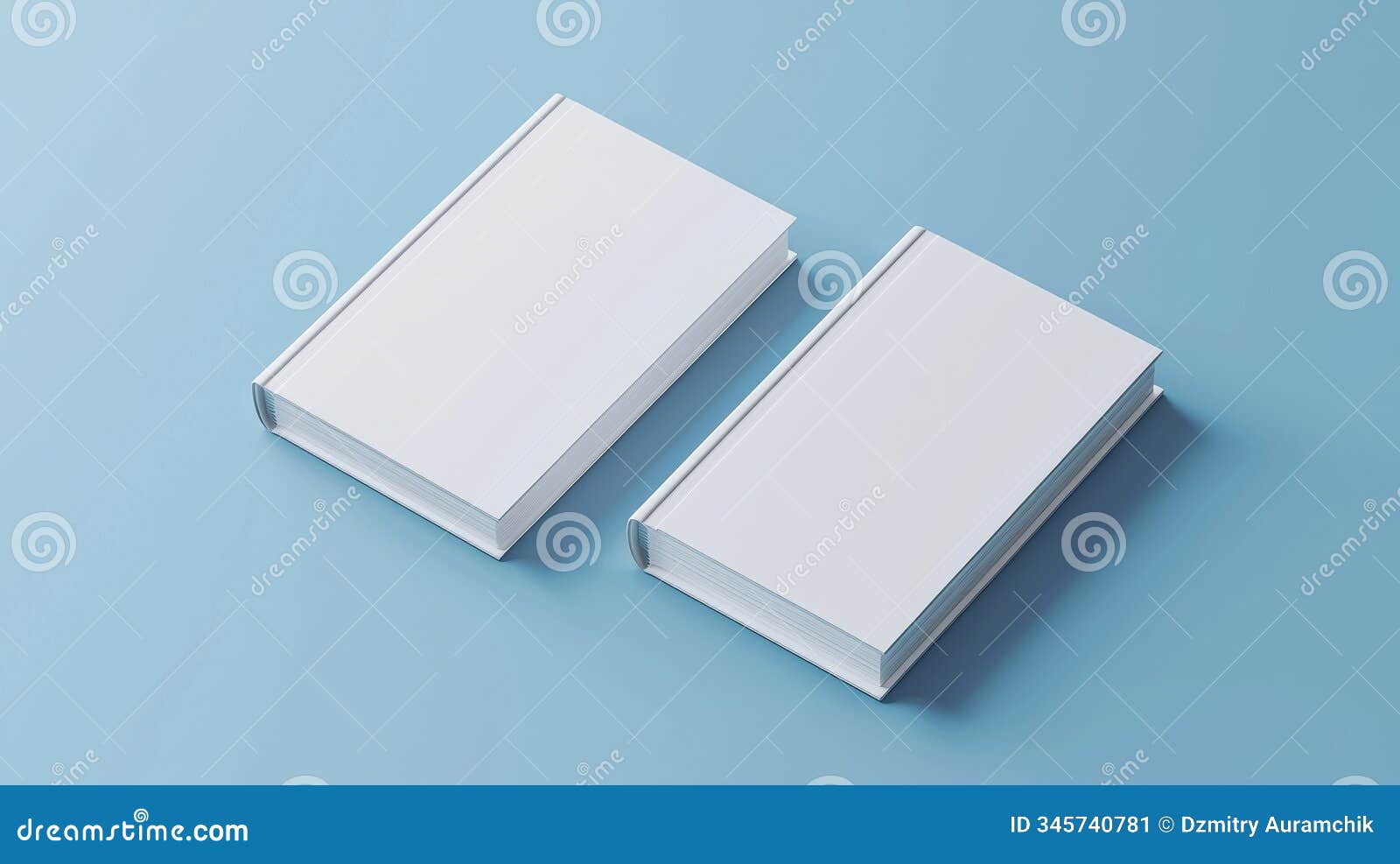 Clean Front and Back Cover Templates for a White Book Mockup in 3D ...