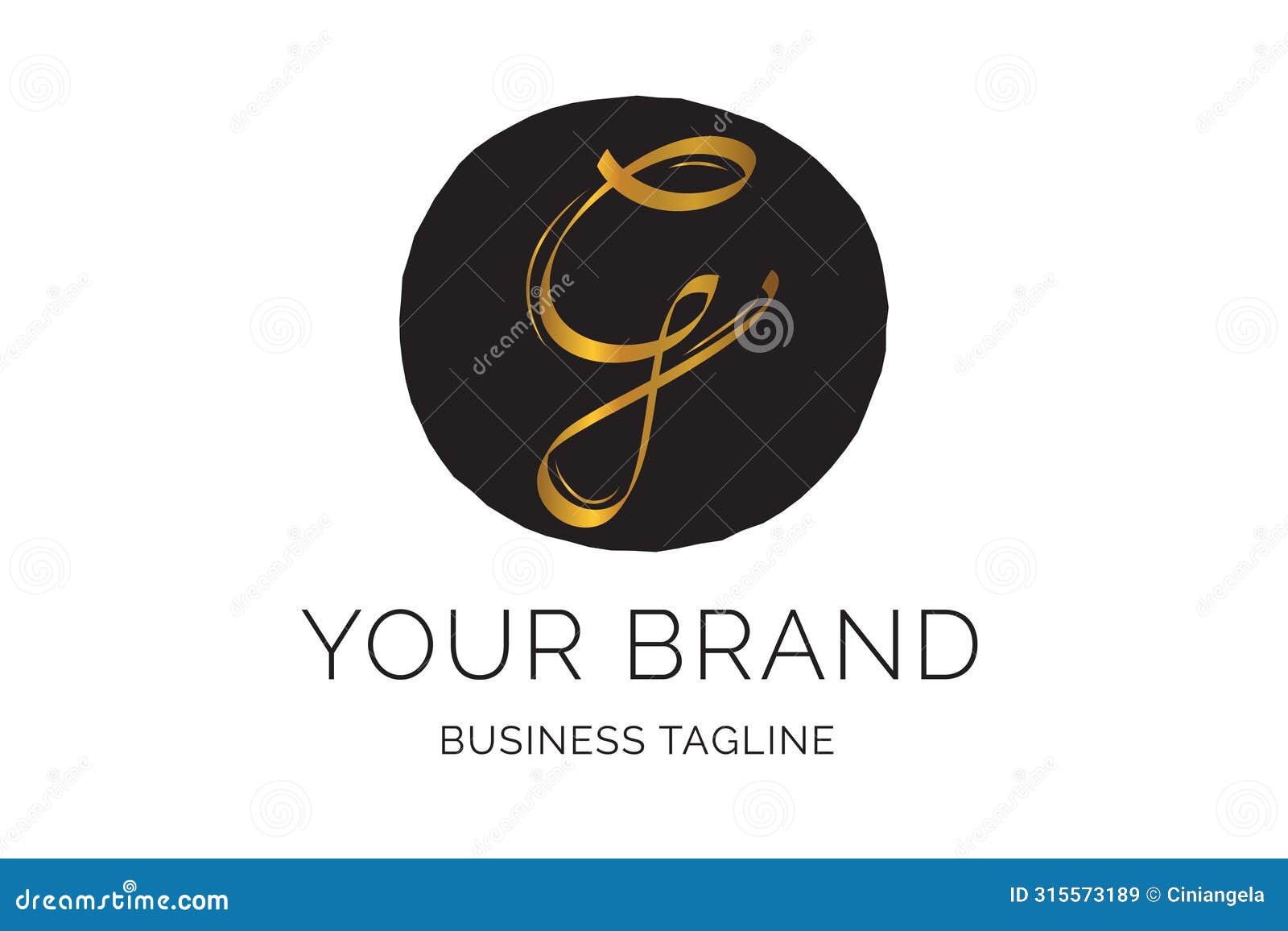 Clean G Letter Abstract Minimal Round Logo Stock Illustration ...
