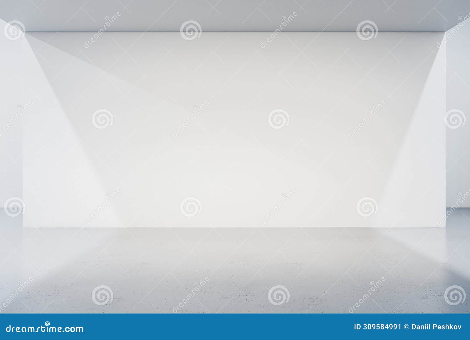 Clean Gallery Interior with Mock Up Place on Walls. Stock Illustration ...