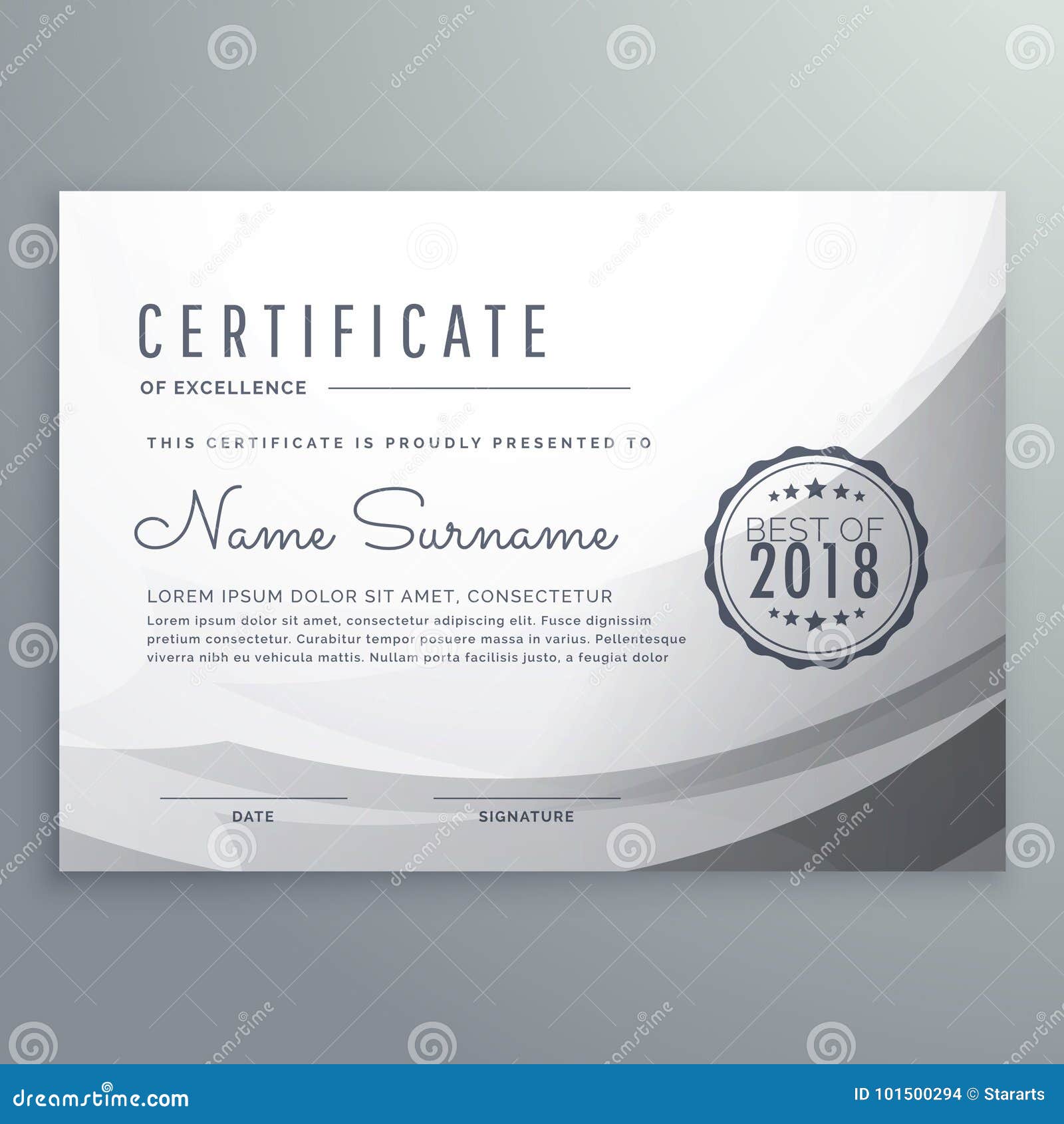 Clean Gray Diploma Certificate Design Template Stock Vector ...