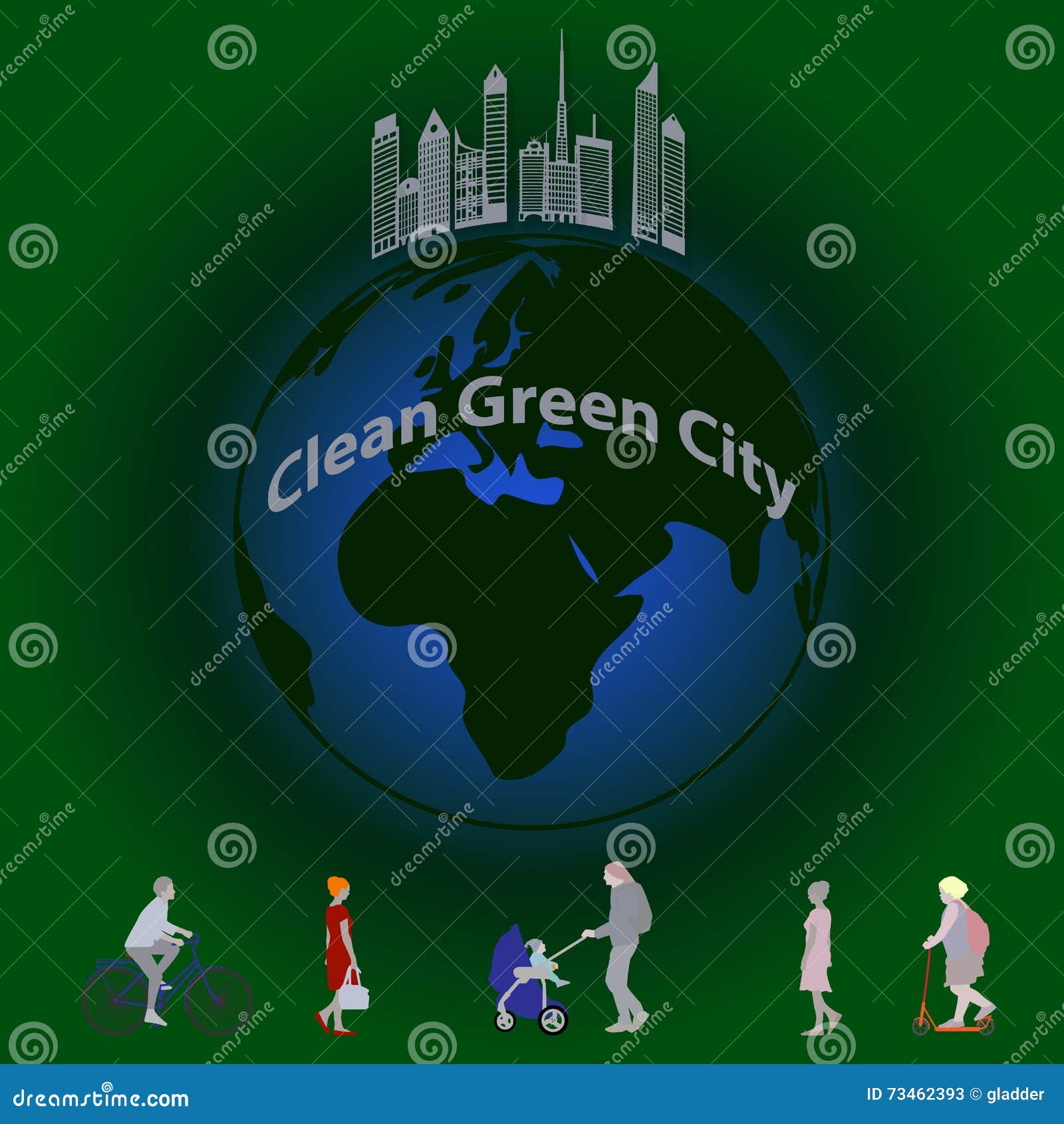 Clean Green City stock illustration. Illustration of city - 73462393