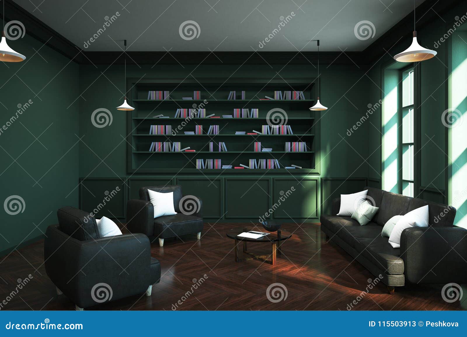Clean library interior stock illustration. Illustration of archive ...