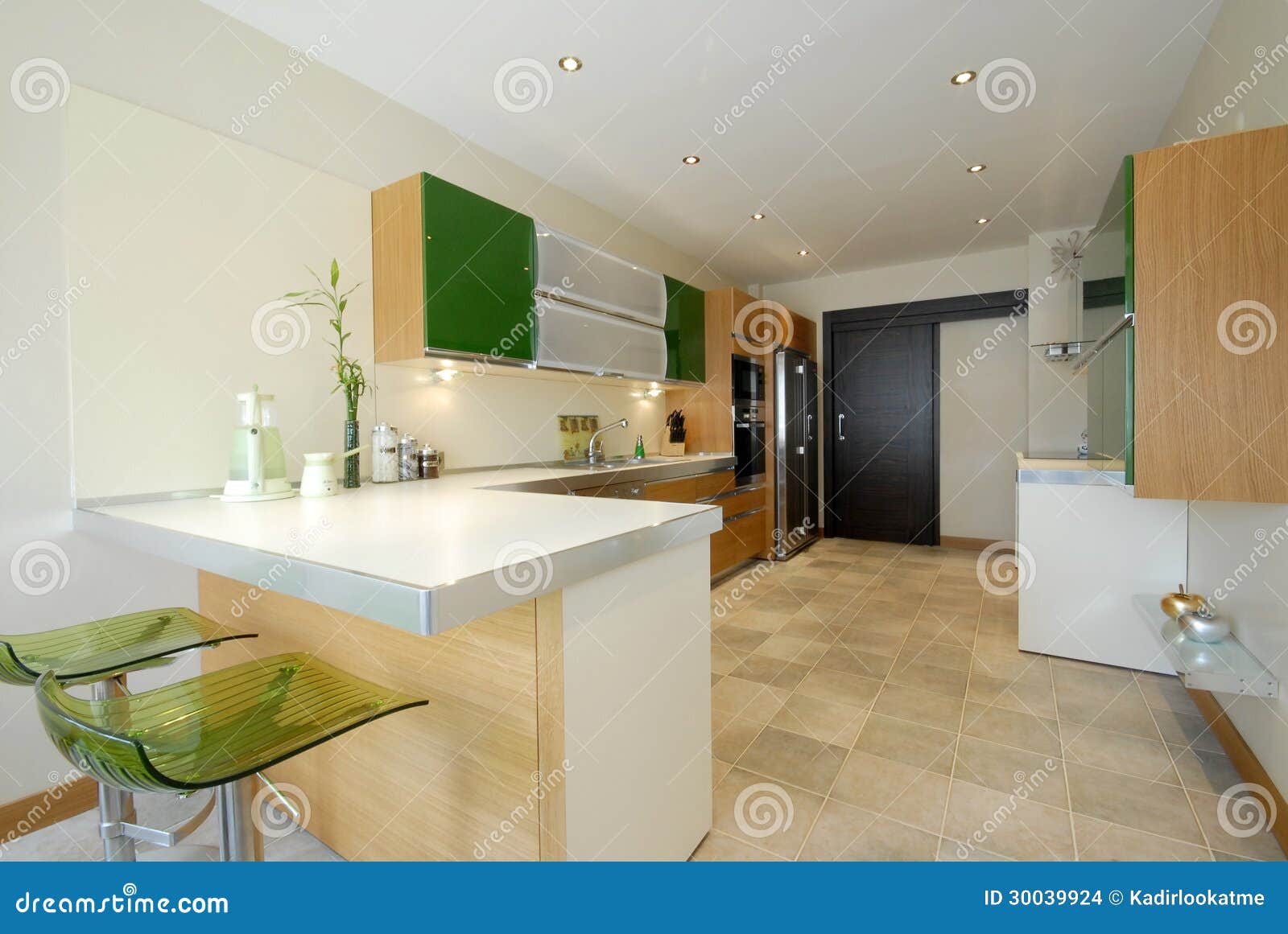 Clean Modern Kitchen stock photo. Image of cabinets, expensive - 30039924