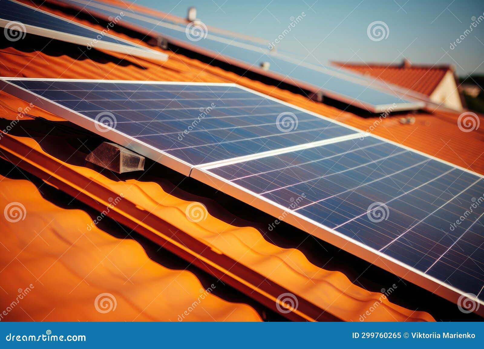 Clean and Green: Solar Panels on a Sunny Rooftop Support Renewable ...