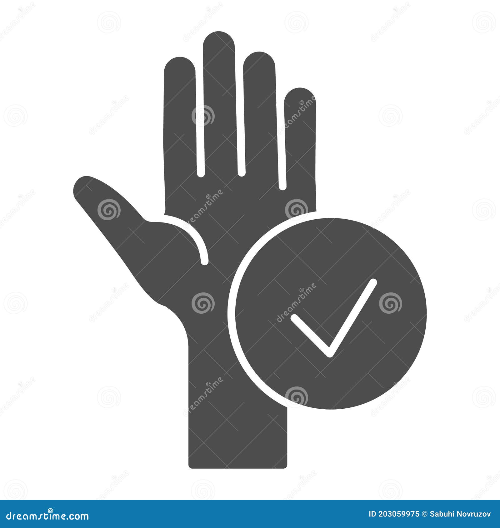 Clean Hand and Button Checked Solid Icon, Hygiene Routine Concept ...