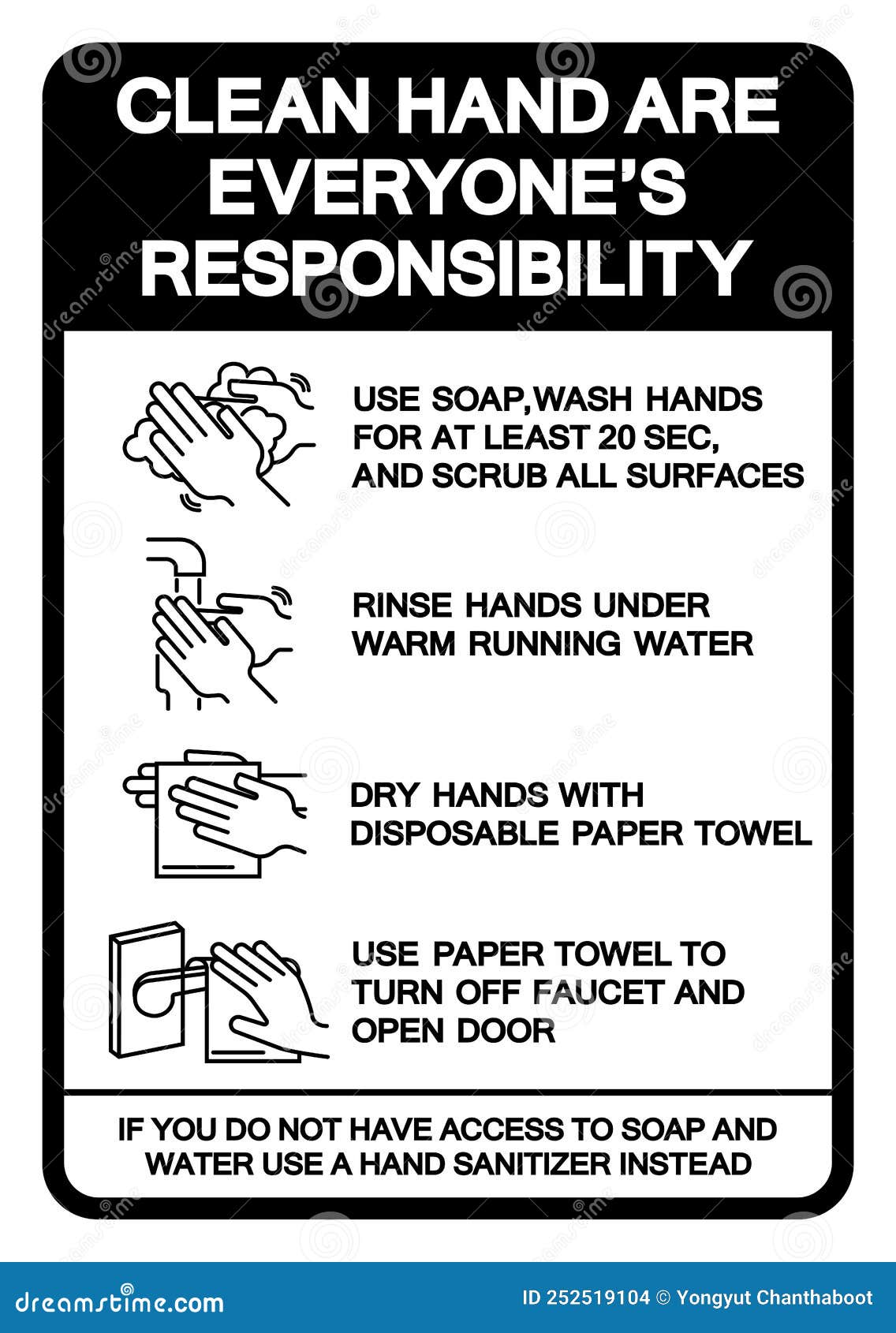 Clean Hand are Everyone Responsibility Symbol Sign, Vector Illustration ...