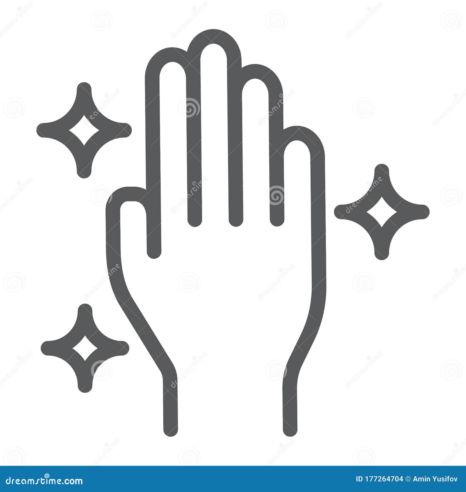 Clean Hand Line Icon, Wash and Hygiene, Sanitary Sign, Vector Graphics ...