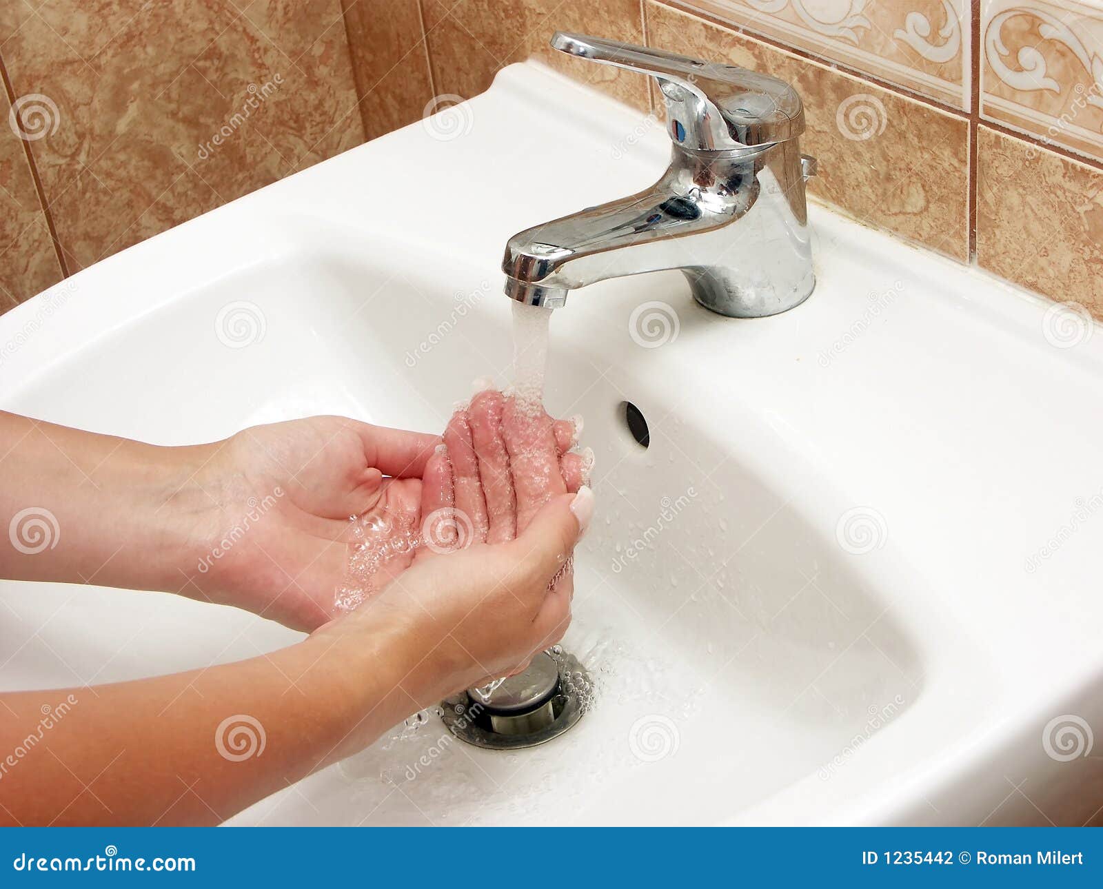 Clean hands stock photo. Image of faucet, washbasin, hands - 1235442