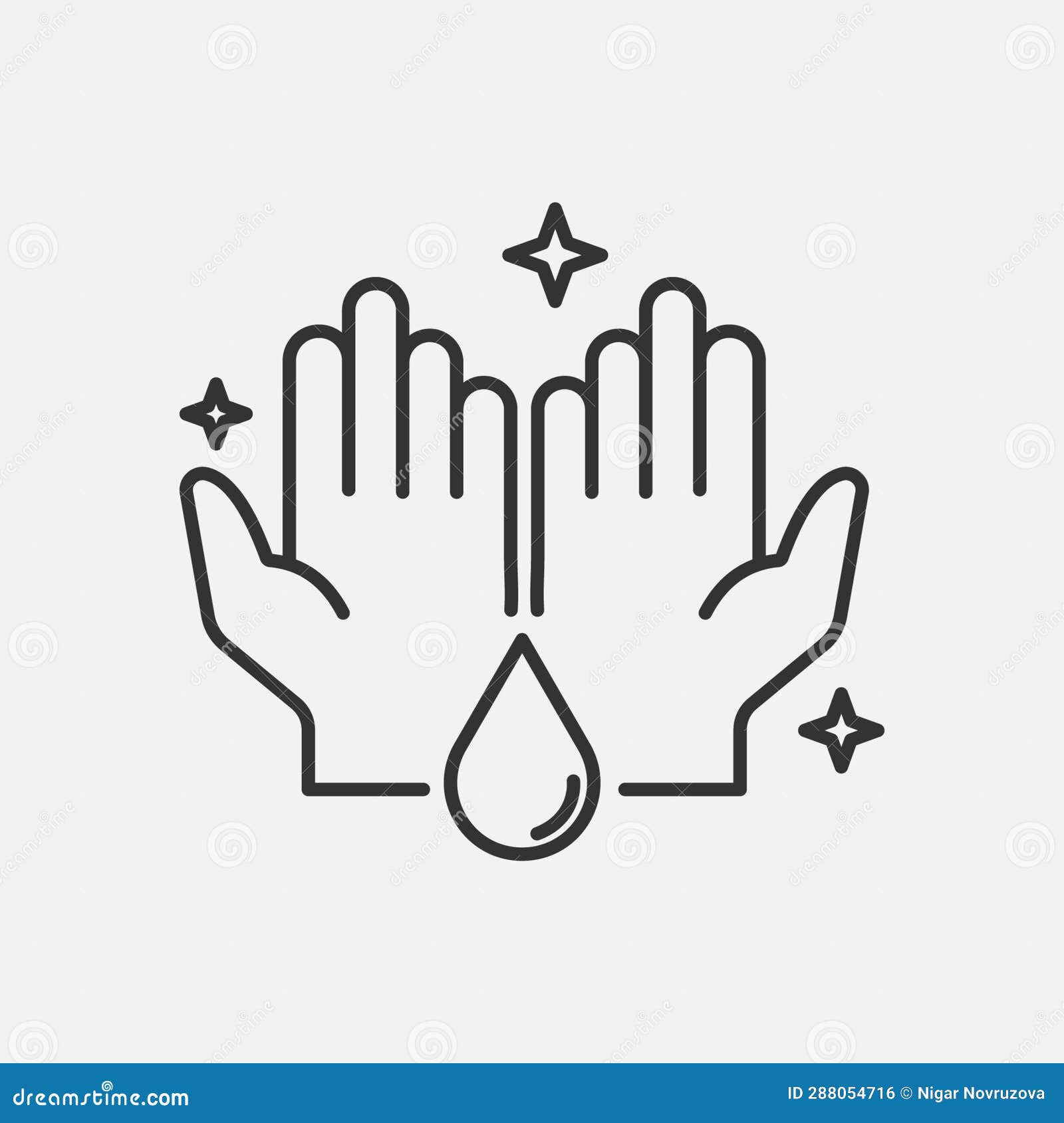 Clean Hands Icon Vector. Linear Style Sign for Mobile Concept and Web ...