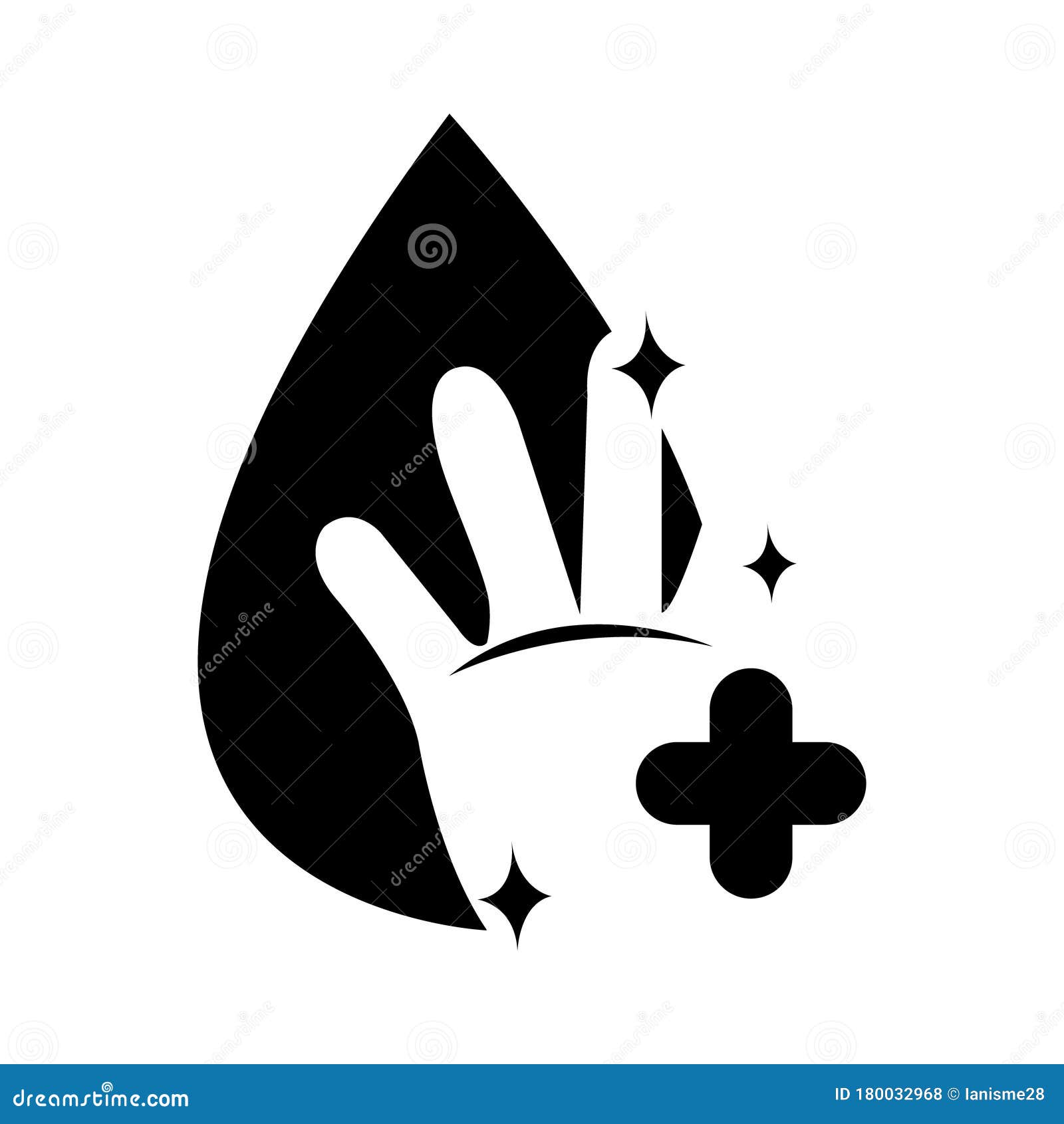Clean Hands Simple Monochrome Icon Stock Vector - Illustration of ...
