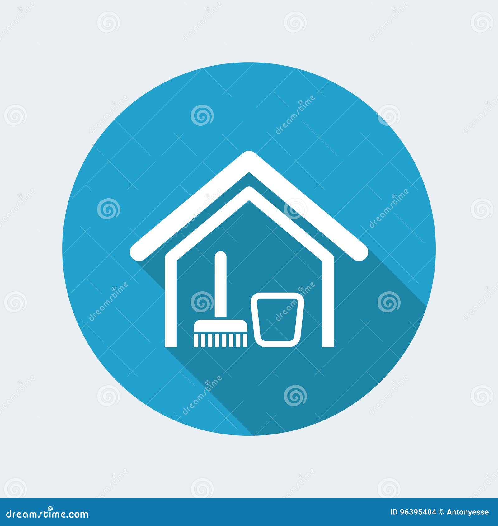 Clean house icon stock vector. Illustration of home, bucket - 96395404