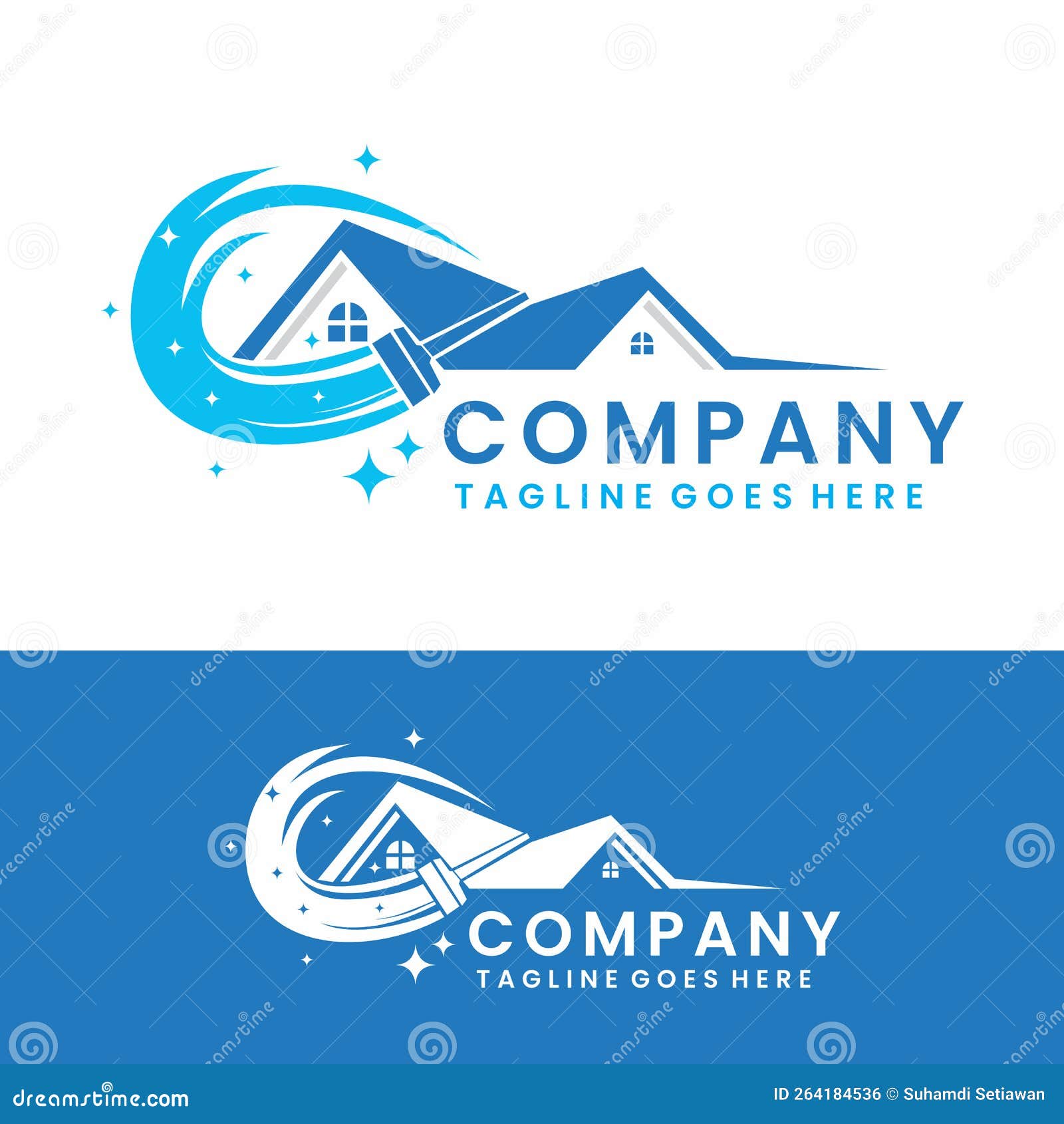 Clean House Service Logo Design Stock Vector - Illustration of realty ...