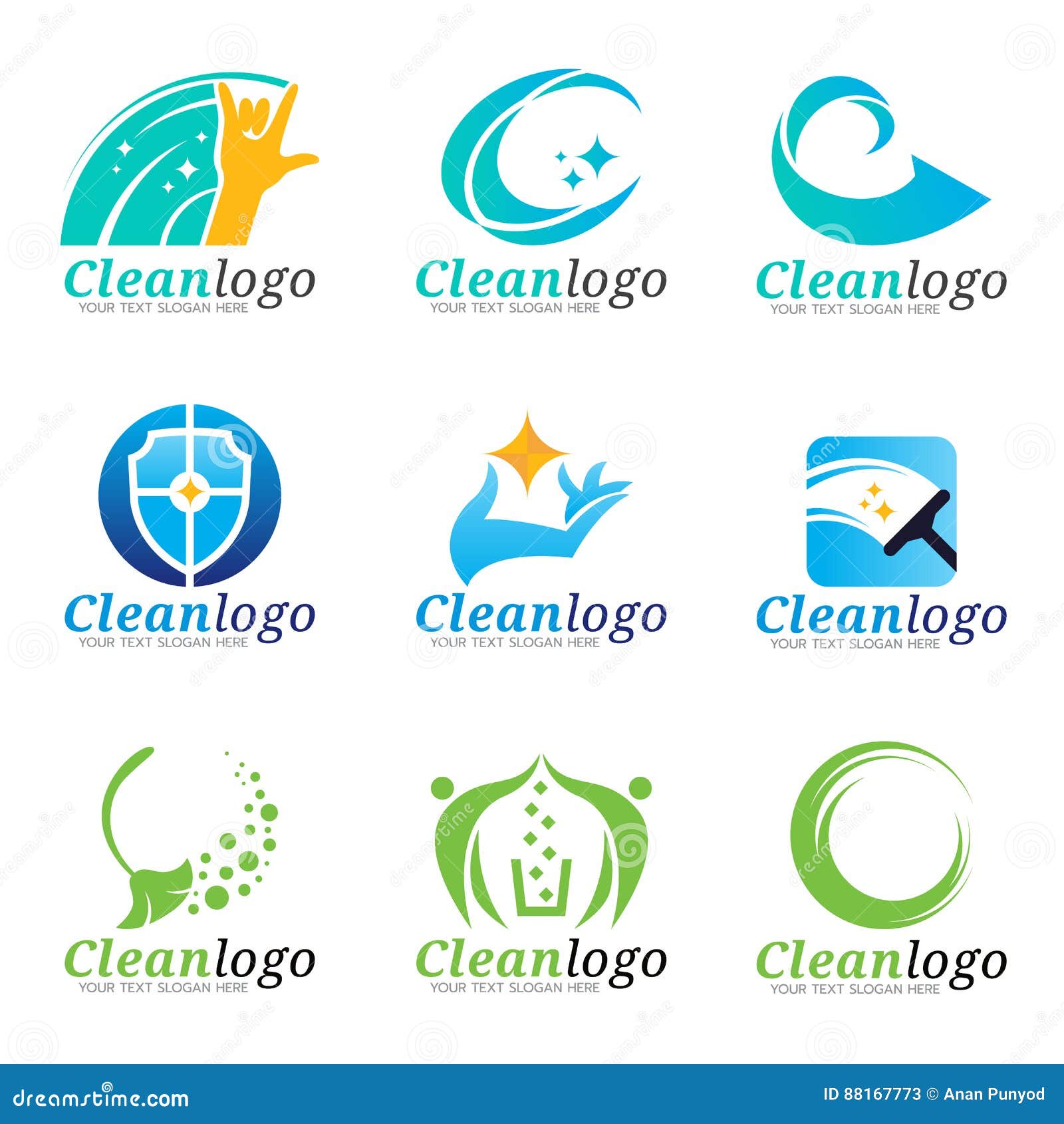 Clean and Housekeeping Service Logo Vector Set Design Stock Vector ...