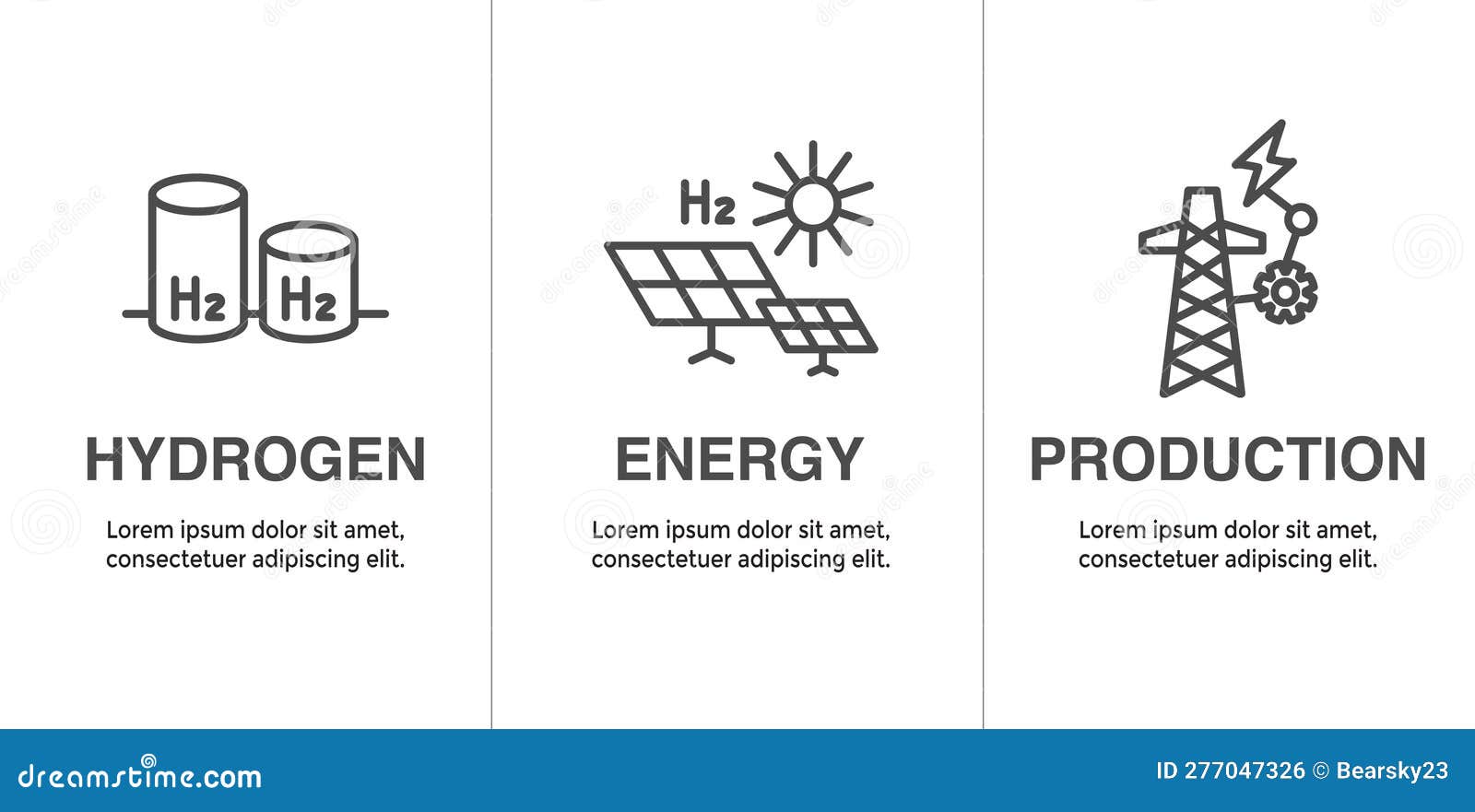 Clean Hydrogen Production As Green Energy Icon Set Stock Vector ...