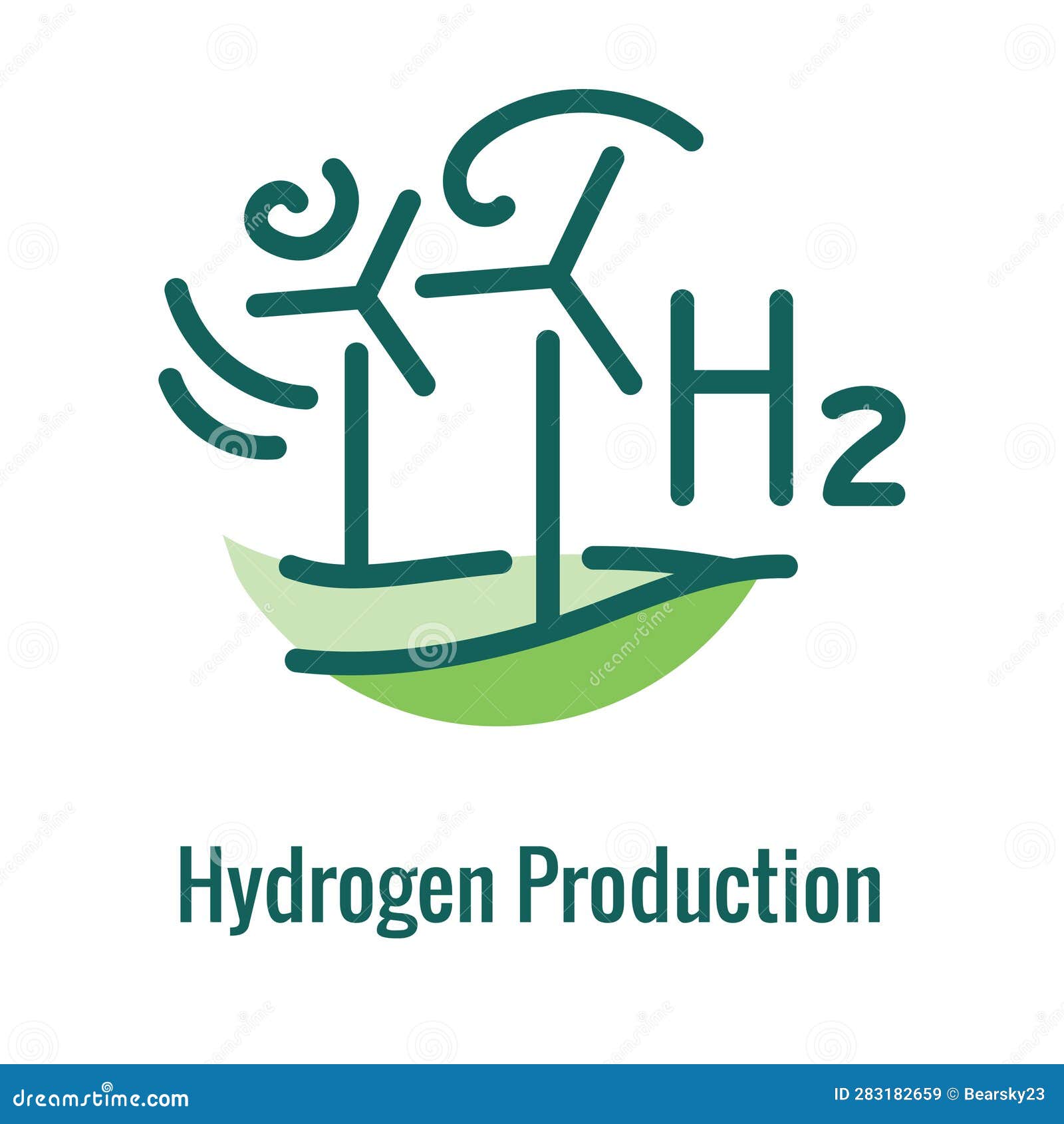 Clean Hydrogen Production As Green Energy Icon Set Stock Vector ...