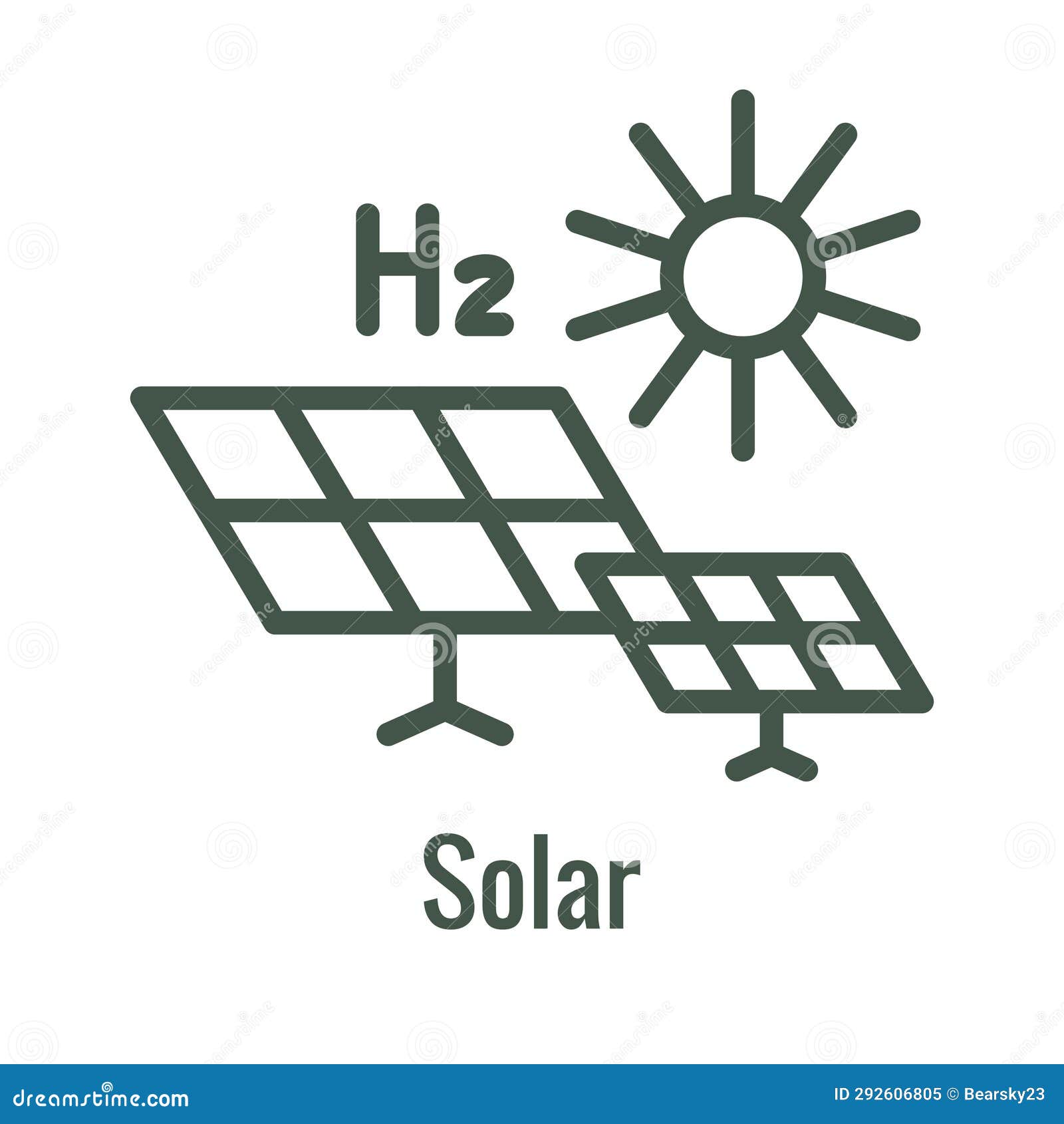 Clean Hydrogen Production As Green Energy Icon Set Stock Vector ...