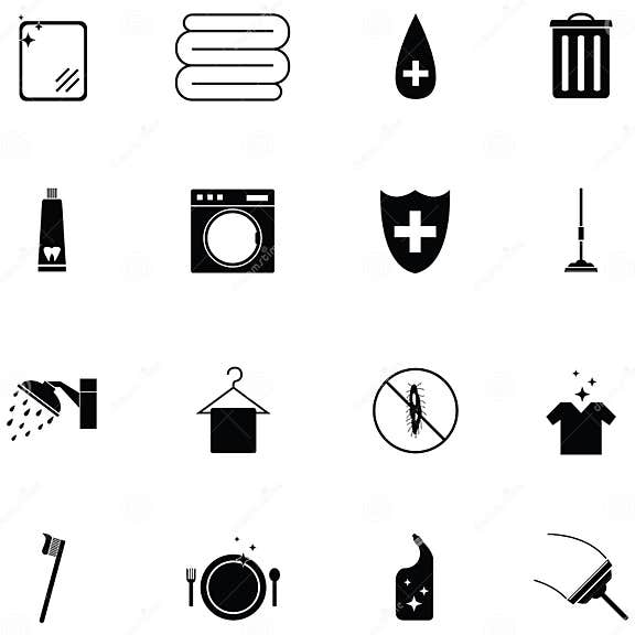 Clean icon set stock vector. Illustration of washer - 120562412