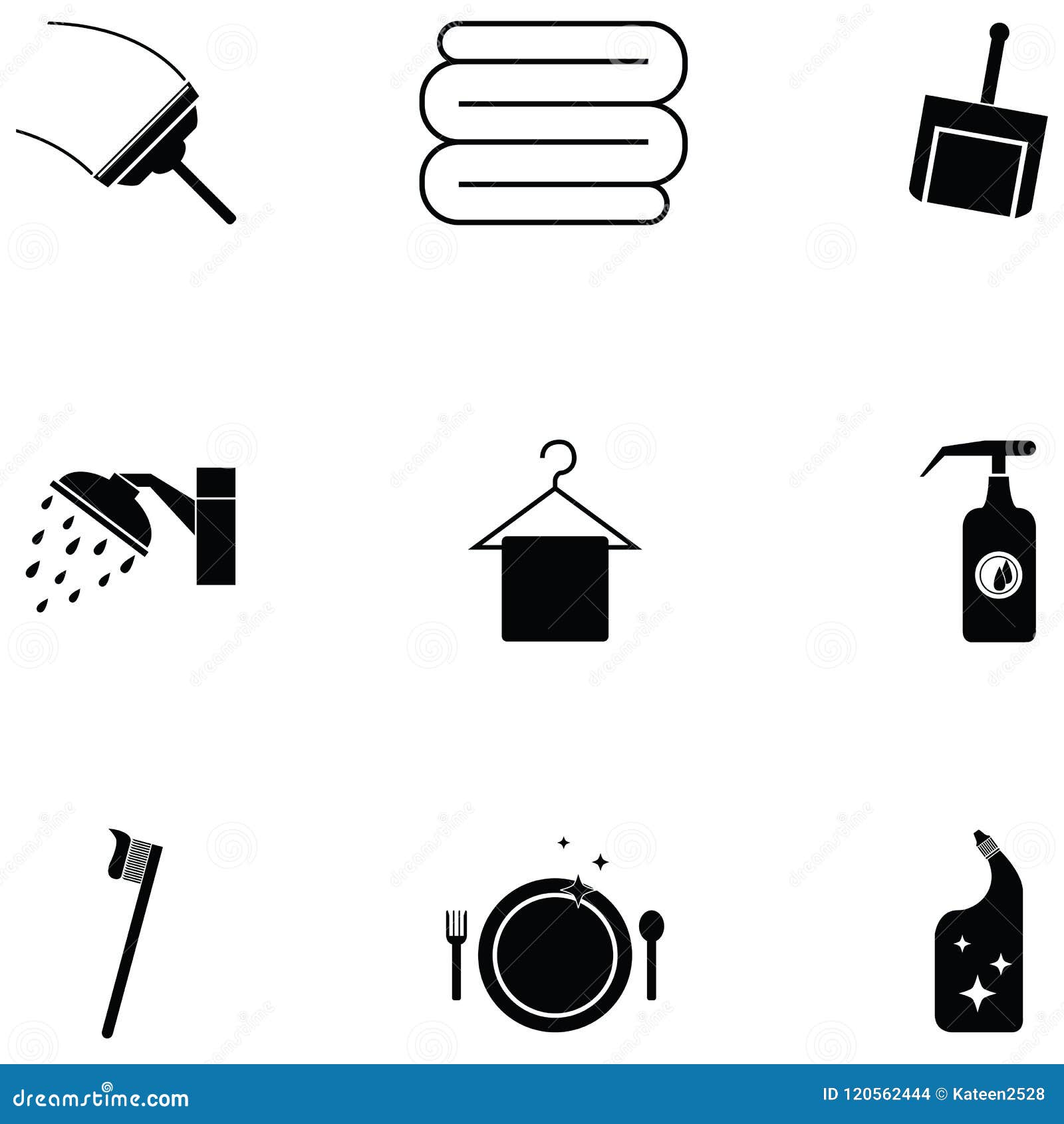 Clean icon set stock vector. Illustration of clean, house - 120562444