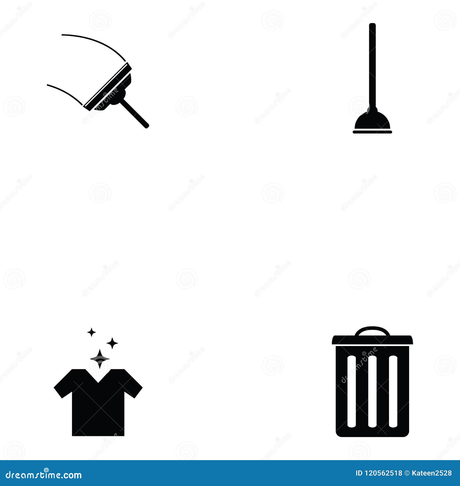 Clean icon set stock vector. Illustration of clean, brush - 120562518