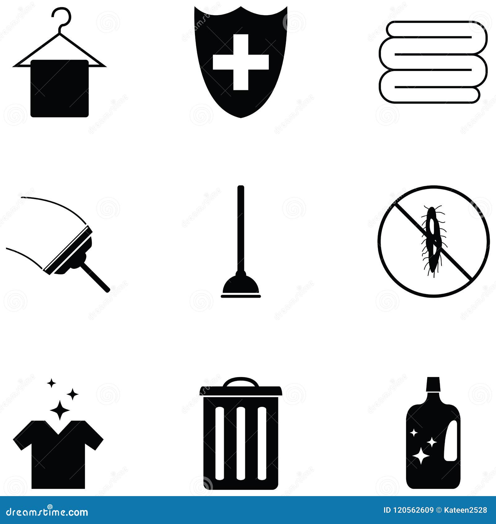 Clean icon set stock vector. Illustration of cleaning - 120562609