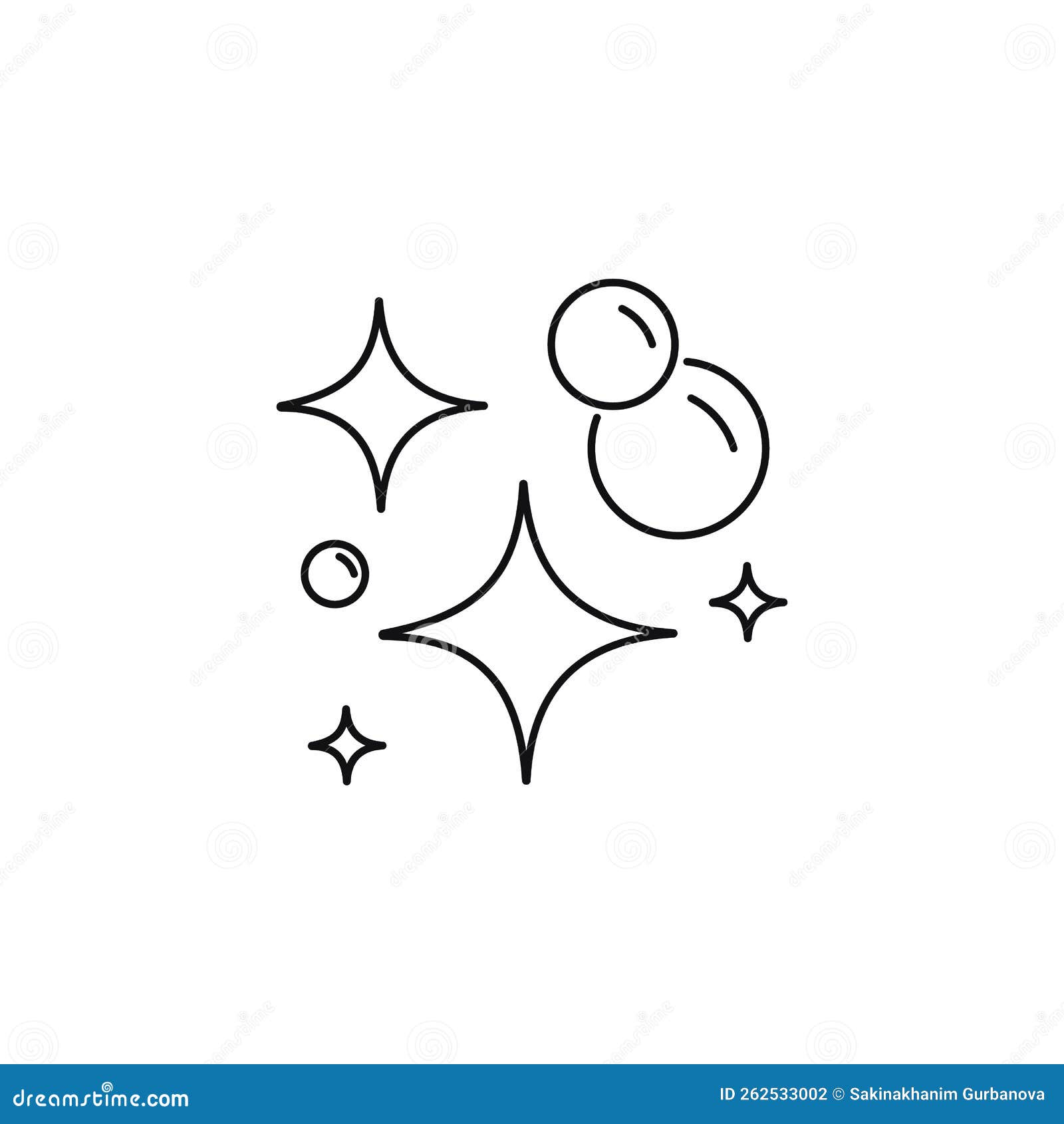 Clean Icon in Thin Line Style, Easy Cleaning Symbol on White Background ...