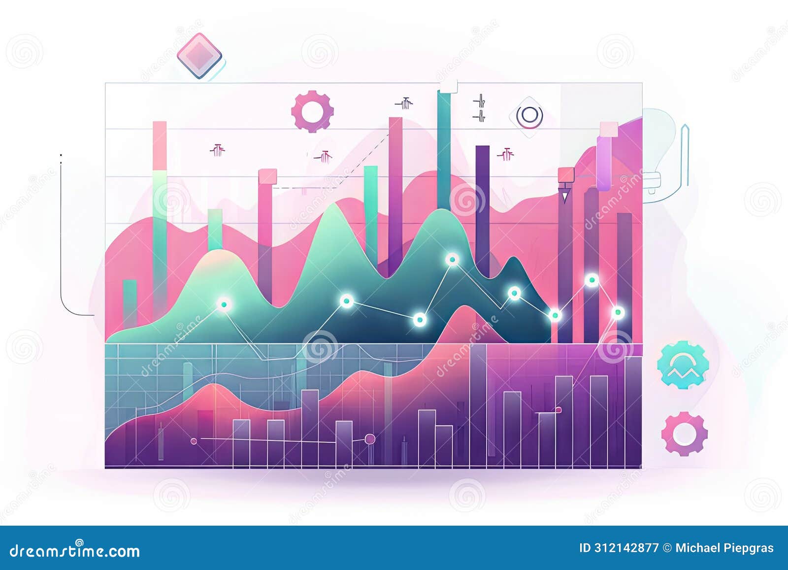 Clean Illustration of a Chart for Shares Stock Illustration ...