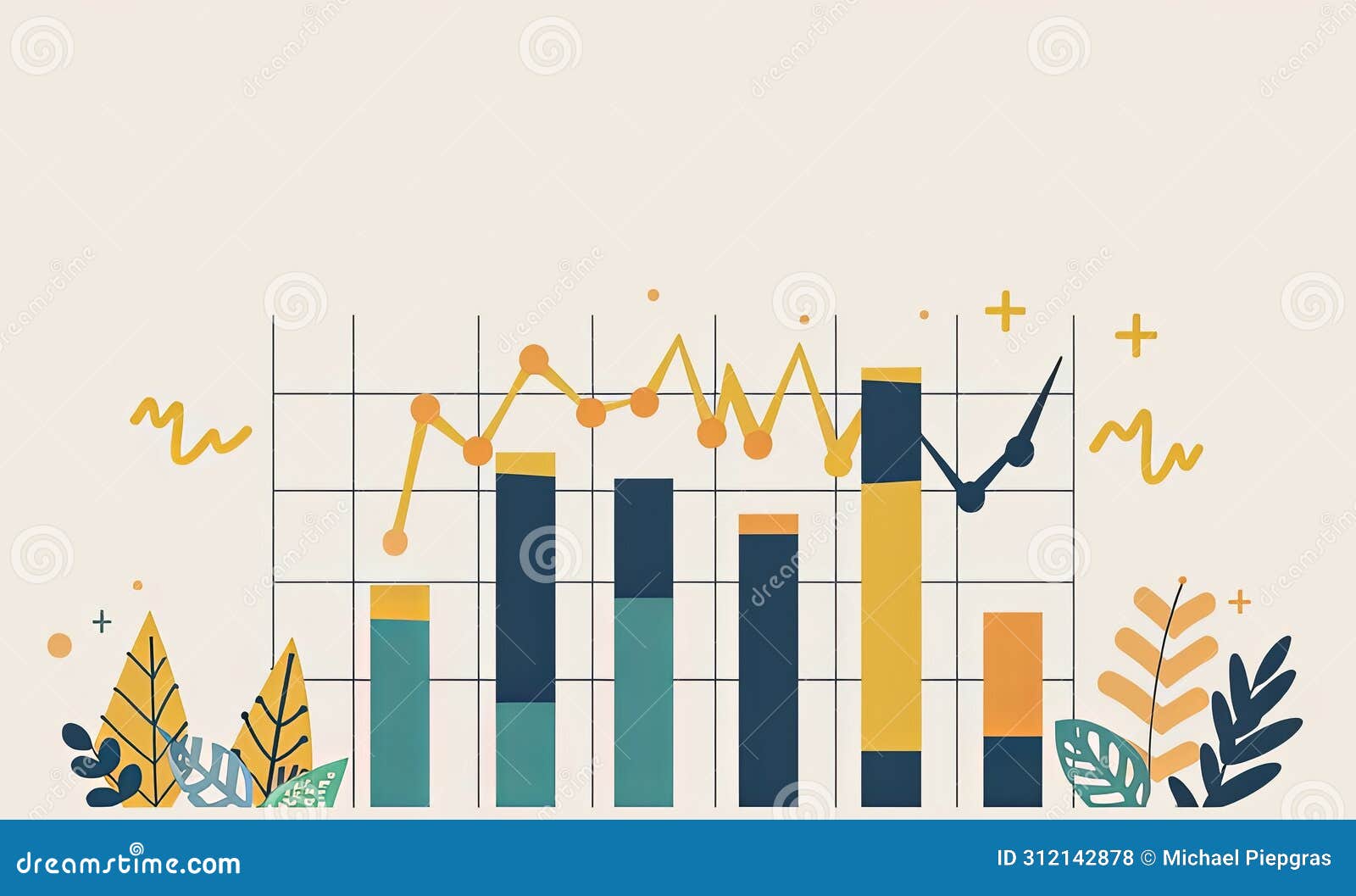 Clean Illustration of a Chart for Shares Stock Illustration ...