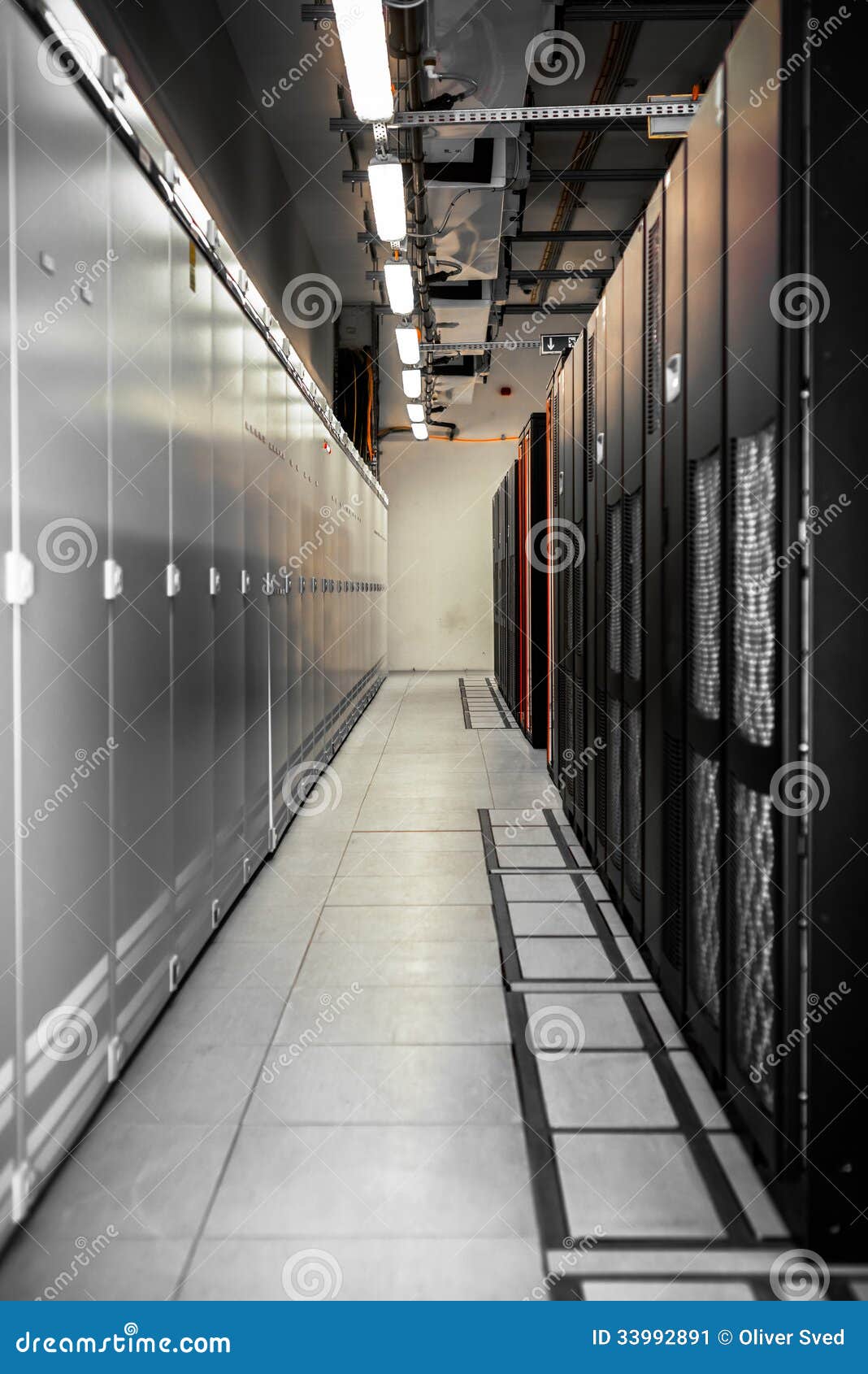 Clean Industrial Interior of a Server Room Stock Image - Image of ...