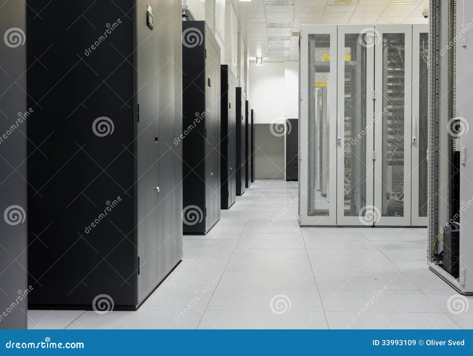 Clean Industrial Interior of a Server Room Stock Image - Image of ...
