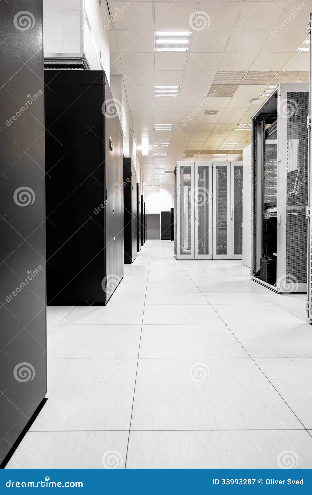 Clean Industrial Interior of a Server Room Stock Image - Image of ...