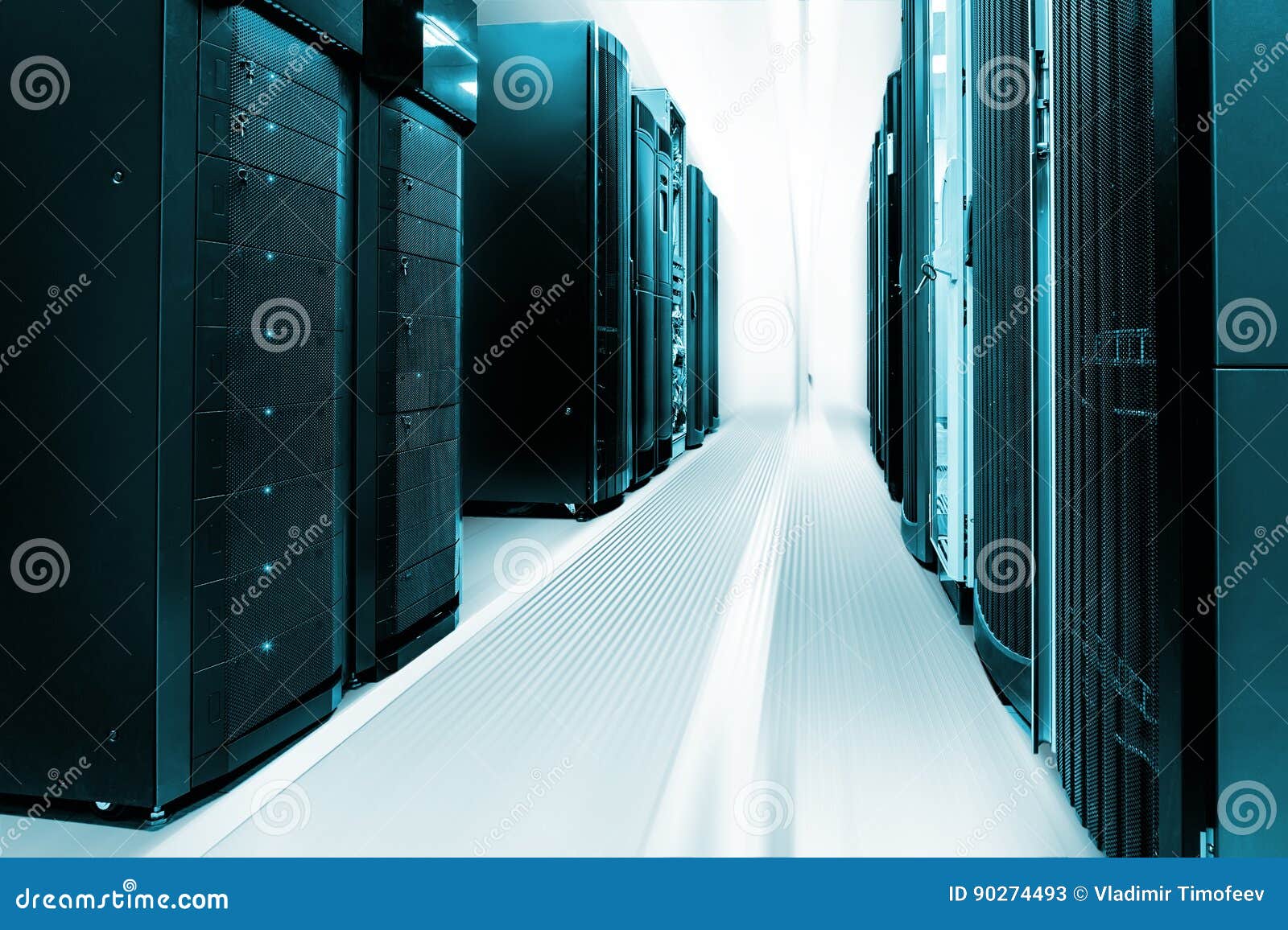 Clean Industrial Interior of Server Room with Servers Stock Image ...
