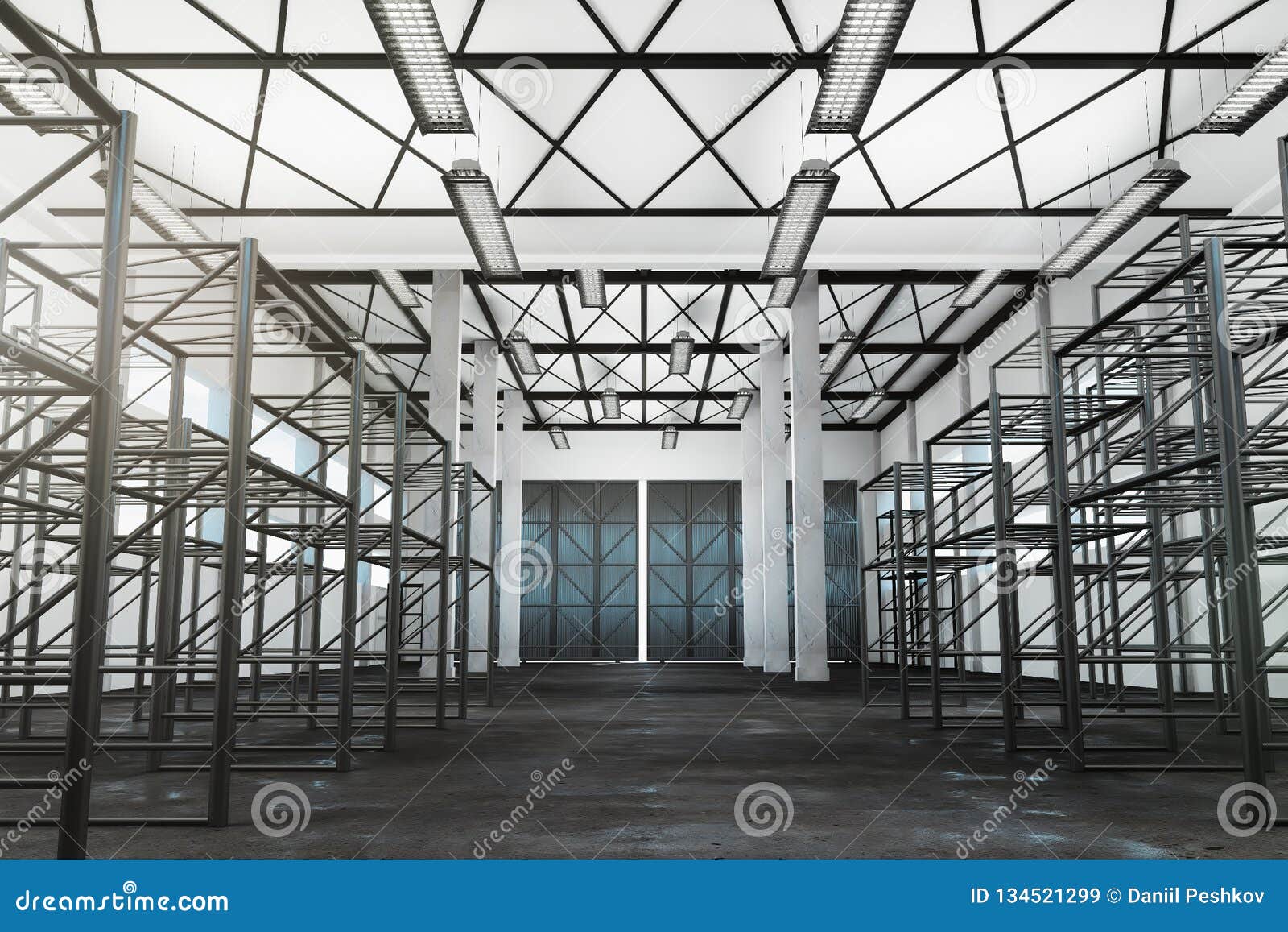 Clean industrial interior stock illustration. Illustration of ...