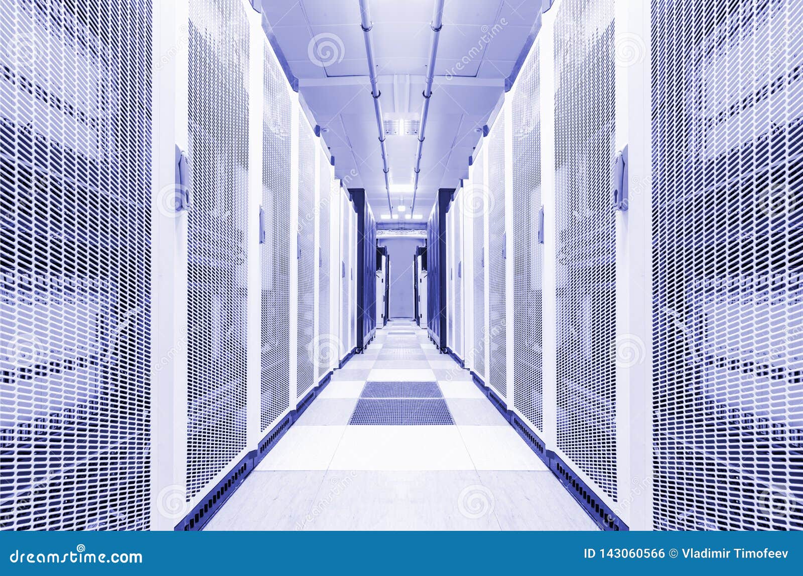 Clean Industrial Interior of a White Server Room with Servers Stock ...