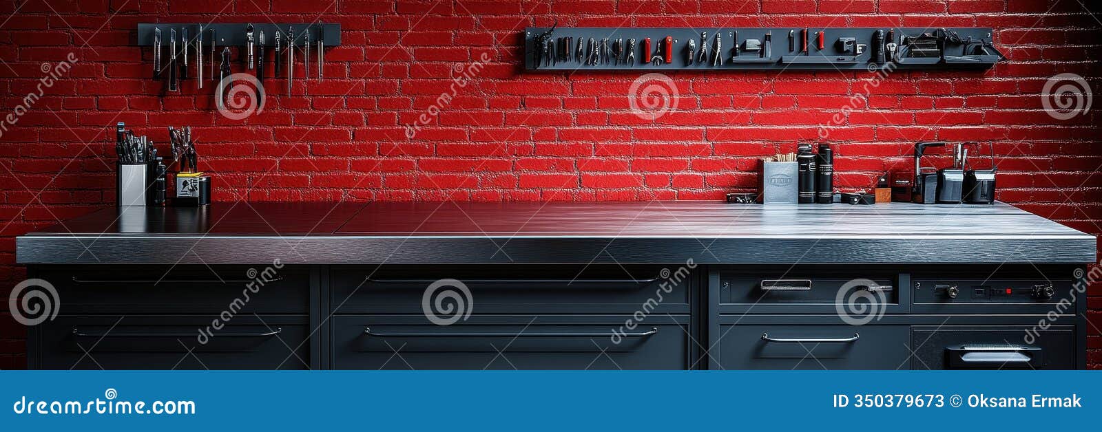 A Clean Industrial Metal Workbench with a Reflective Surface ...