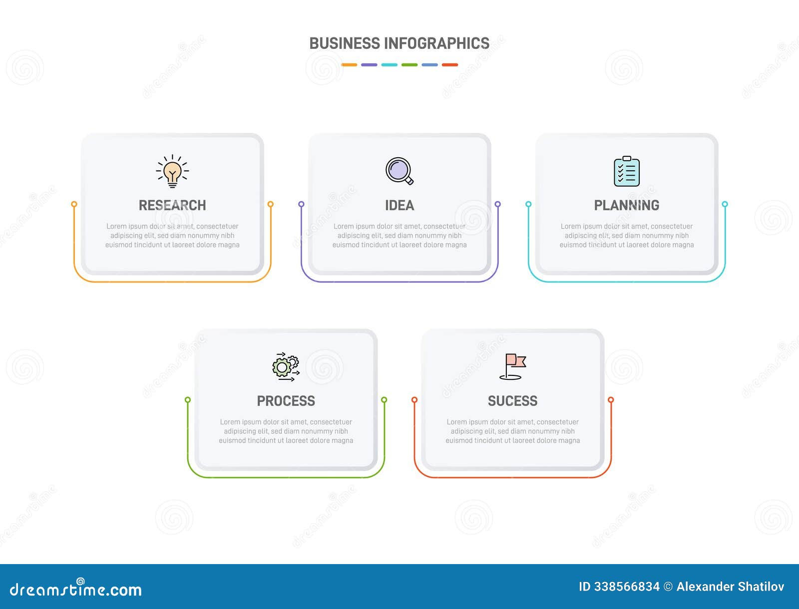 5 Clean Infographic Design Shaped Elements Template, Symbolizing the ...