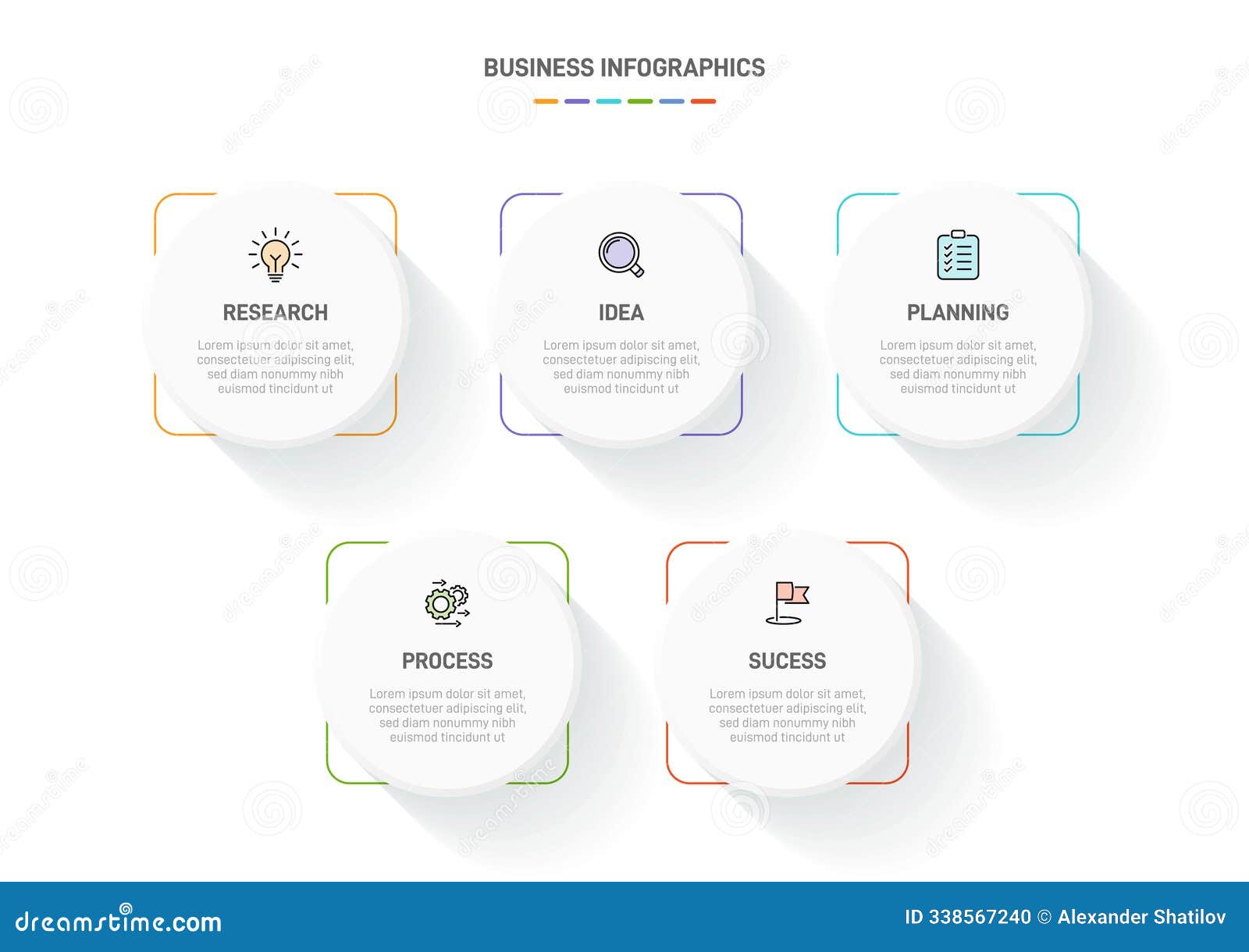 5 Clean Infographic Design Shaped Elements Template, Symbolizing the ...
