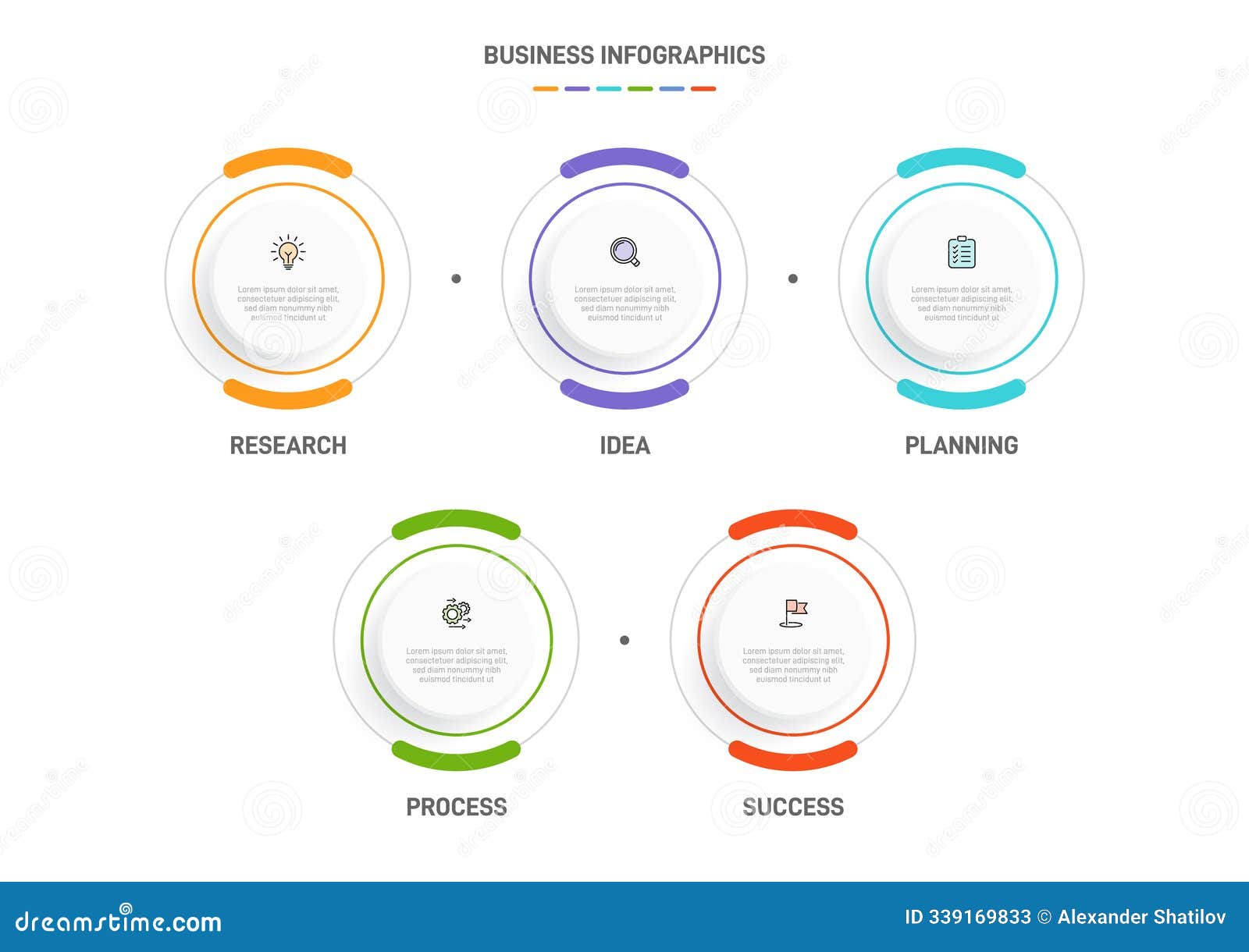 5 Clean Infographic Design Shaped Elements Template, Symbolizing the ...