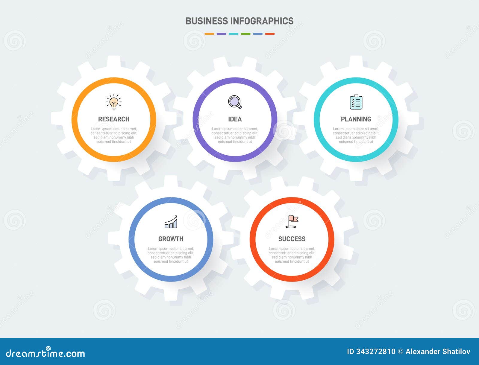 5 Clean Infographic Design Shaped Elements Template, Symbolizing the ...