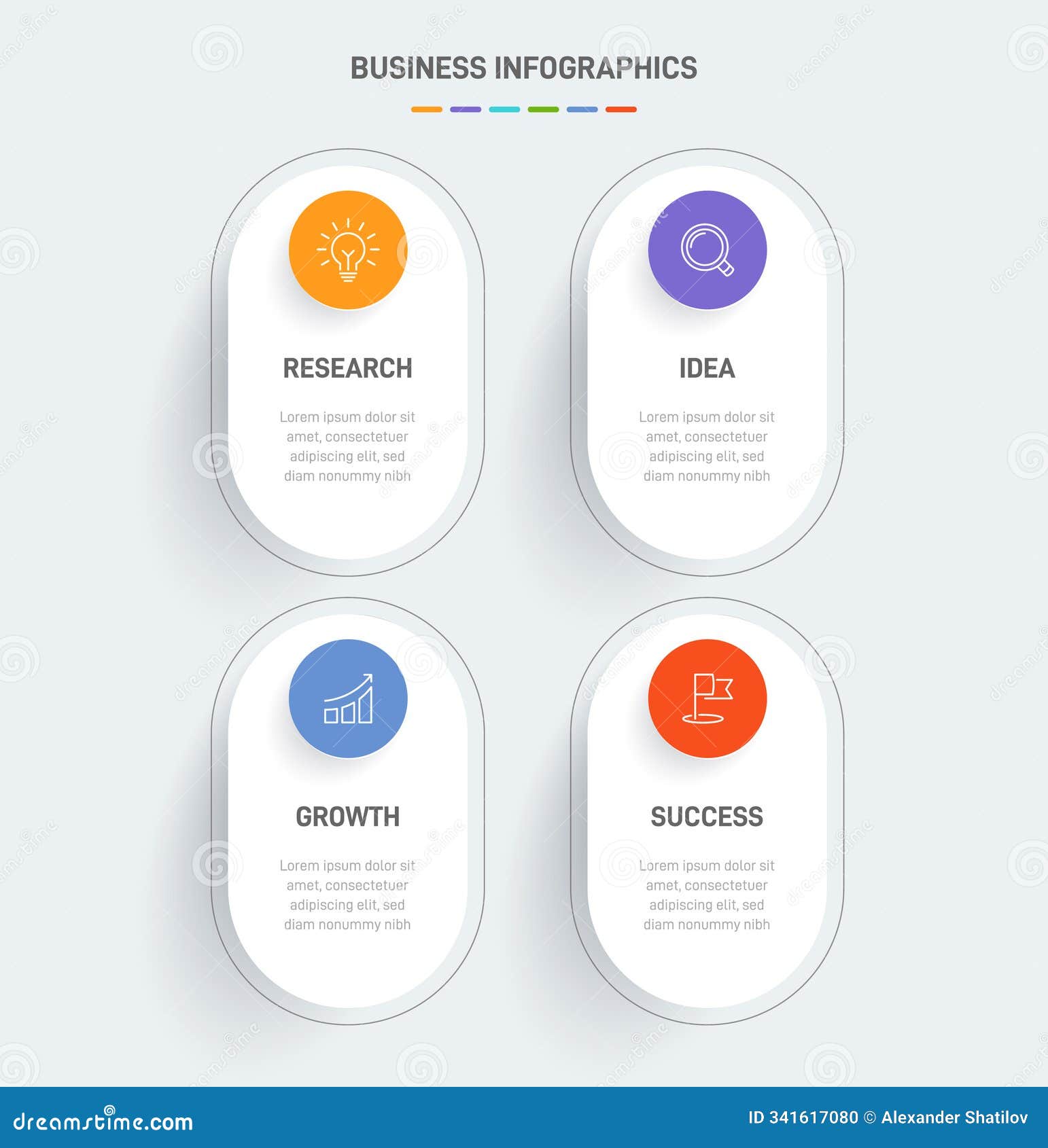 4 Clean Infographic Design Shaped Elements Template, Symbolizing the ...
