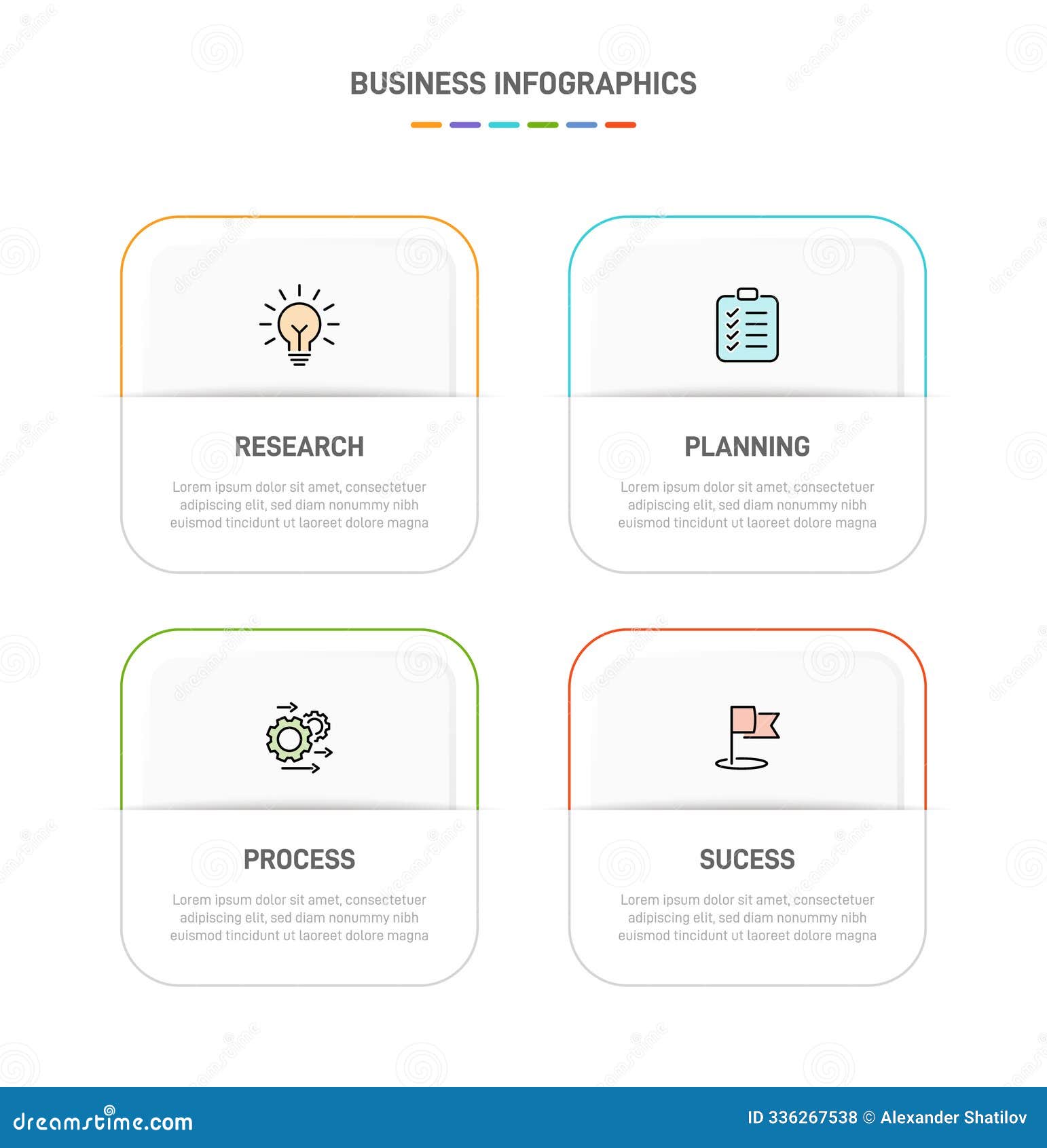 4 Clean Infographic Design Shaped Elements Template, Symbolizing the ...