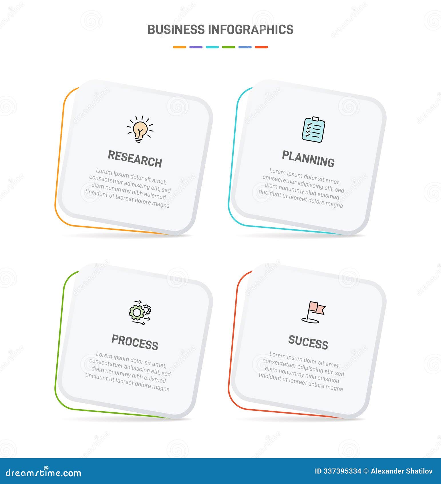 4 Clean Infographic Design Shaped Elements Template, Symbolizing the ...